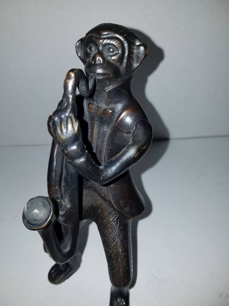 Charming Monkey Blowing Horn Metal Figurine - Etsy