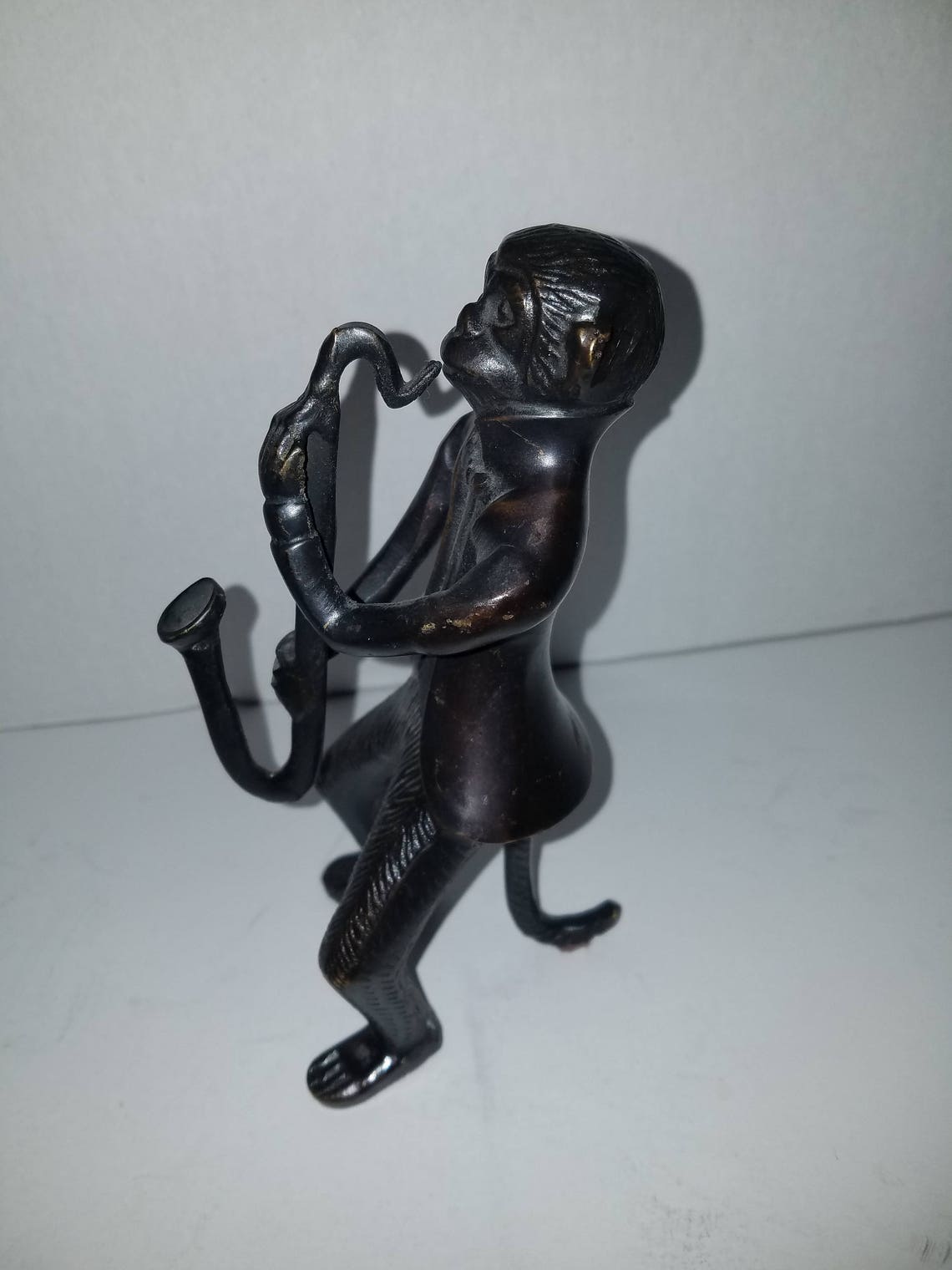 Charming Monkey Blowing Horn Metal Figurine - Etsy