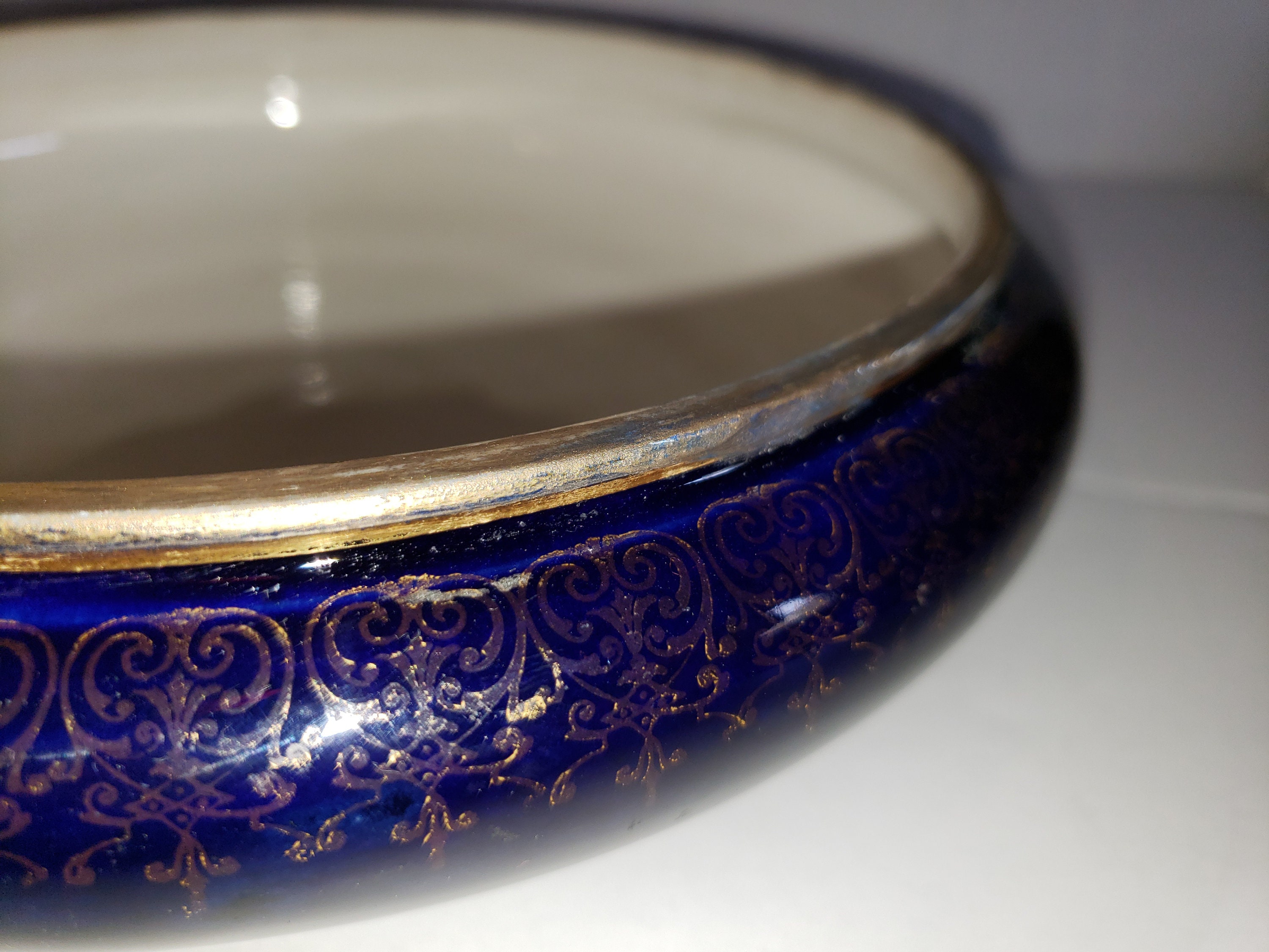 Antique Alexandra Porcelain Works Royal Vienna Cobalt Round Large ...