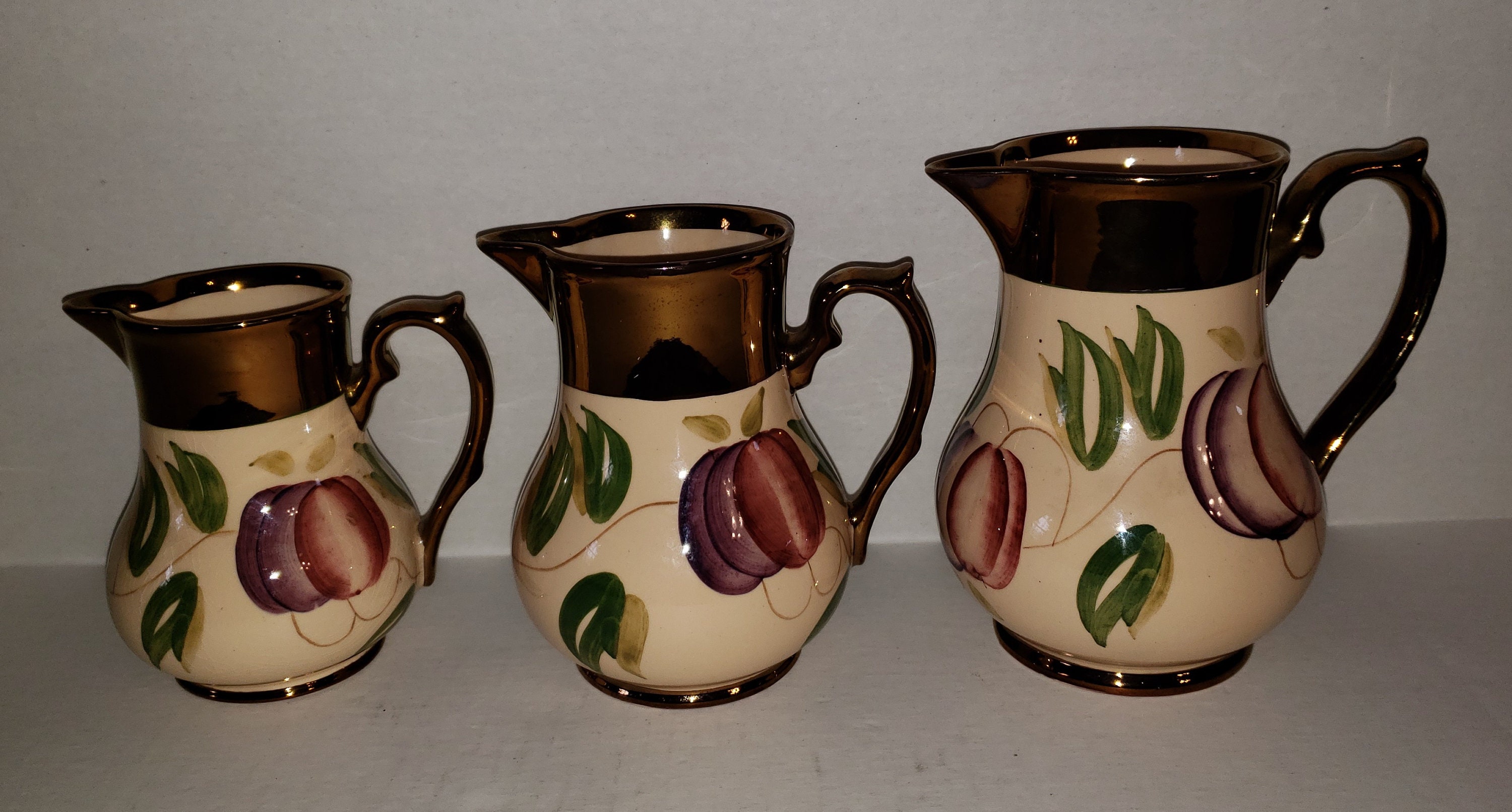 Vintage Wade England Harvest Ware Fruit Plums Handled Pitchers | Etsy