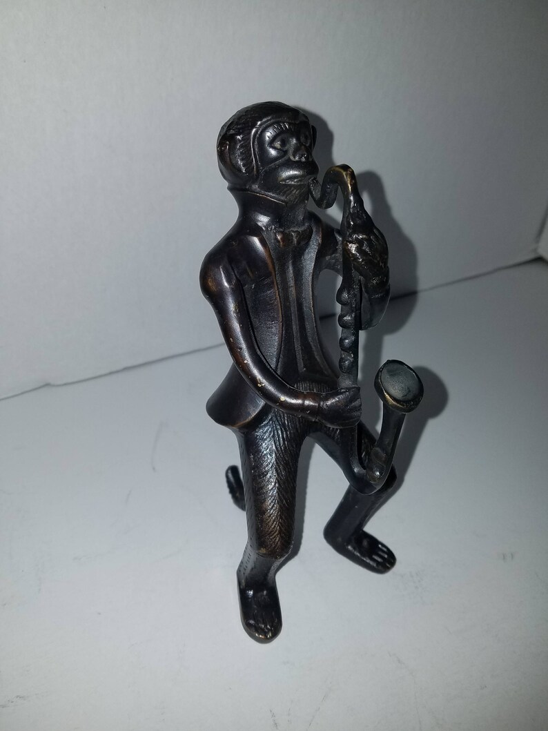 Charming Monkey Blowing Horn Metal Figurine - Etsy