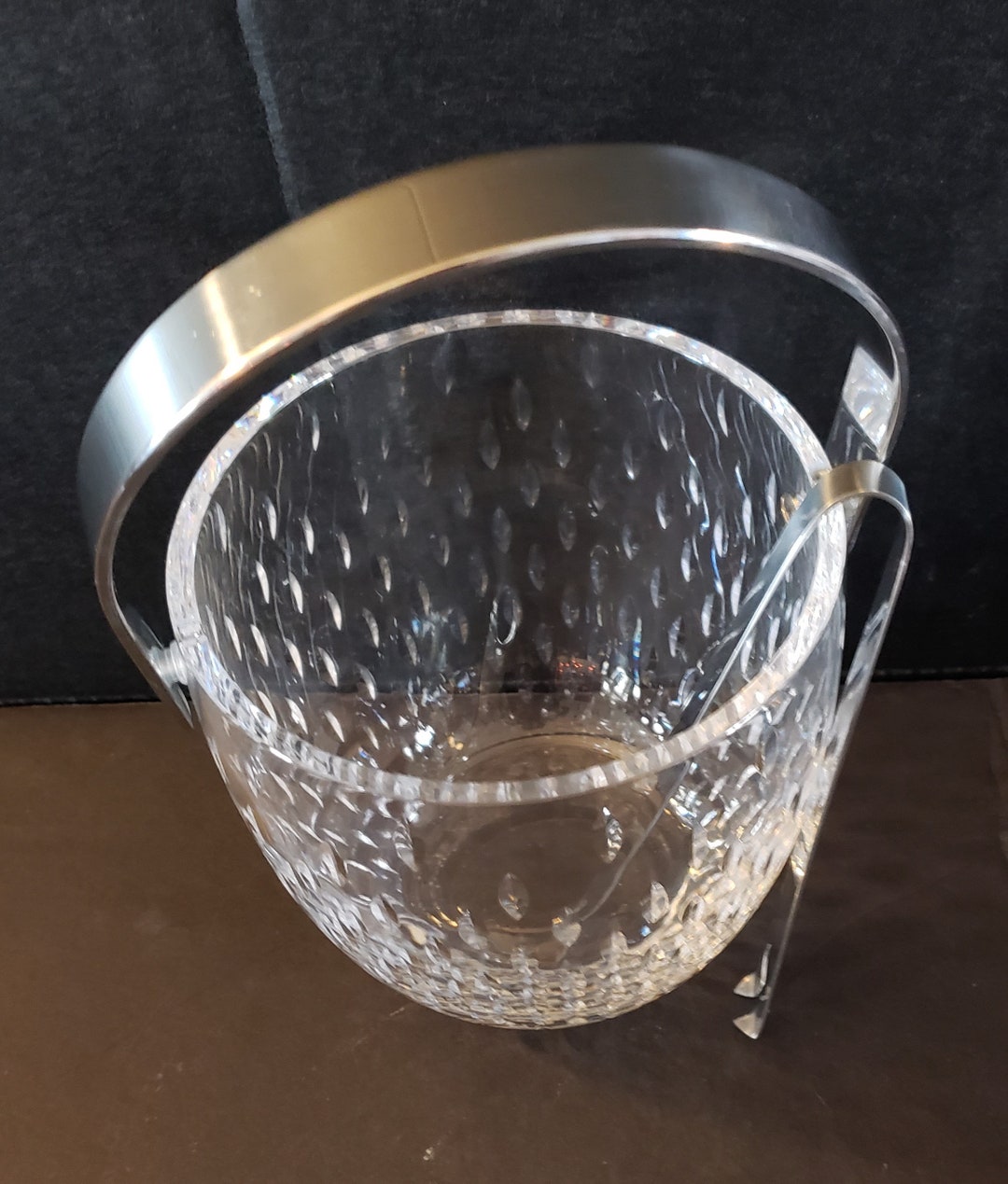 Vintage Mid-century Sasaki Glass Rare Pattern Cocktail Ice Bucket and ...