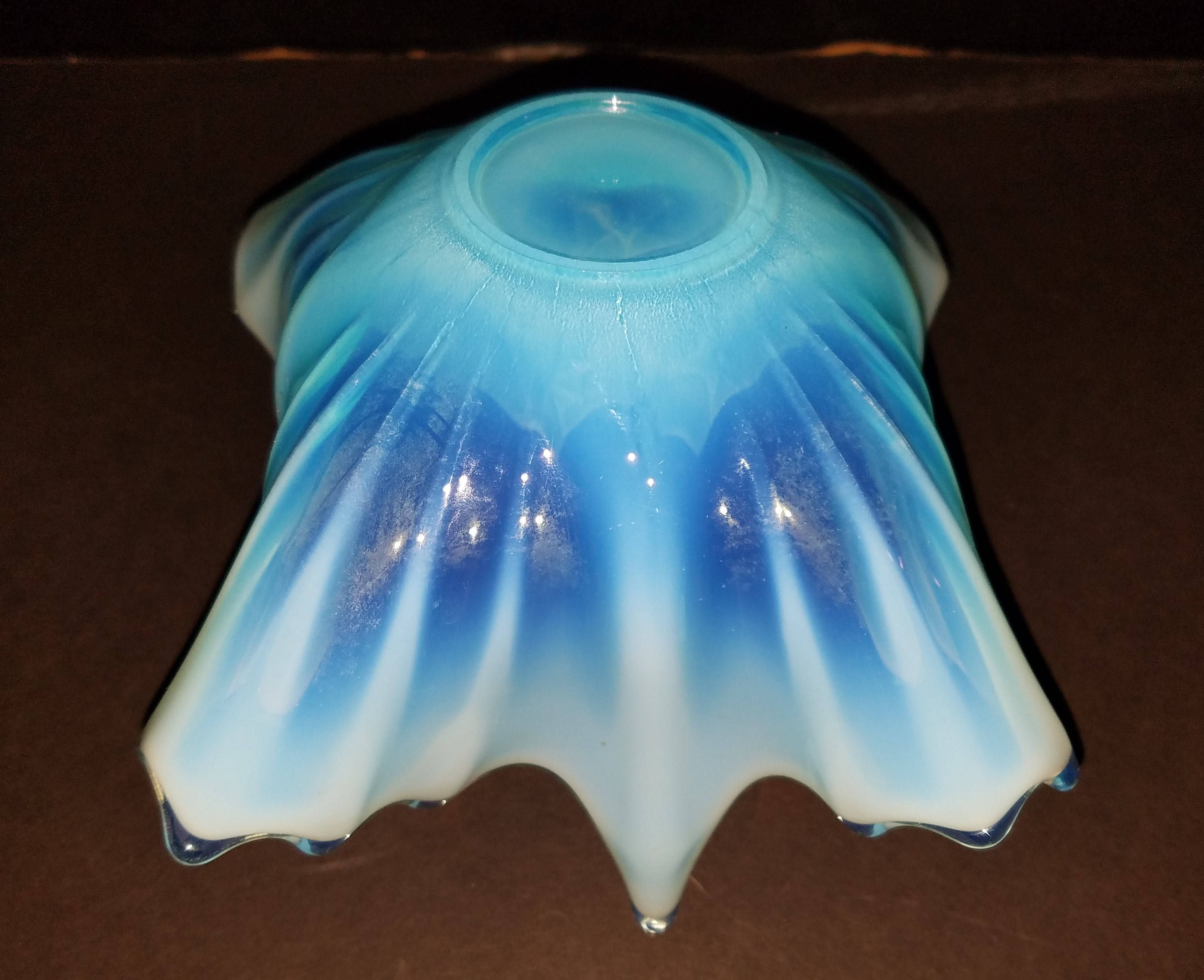 Stunning Duncan Miller Blue Opalescent Handkerchief Art Glass - Etsy