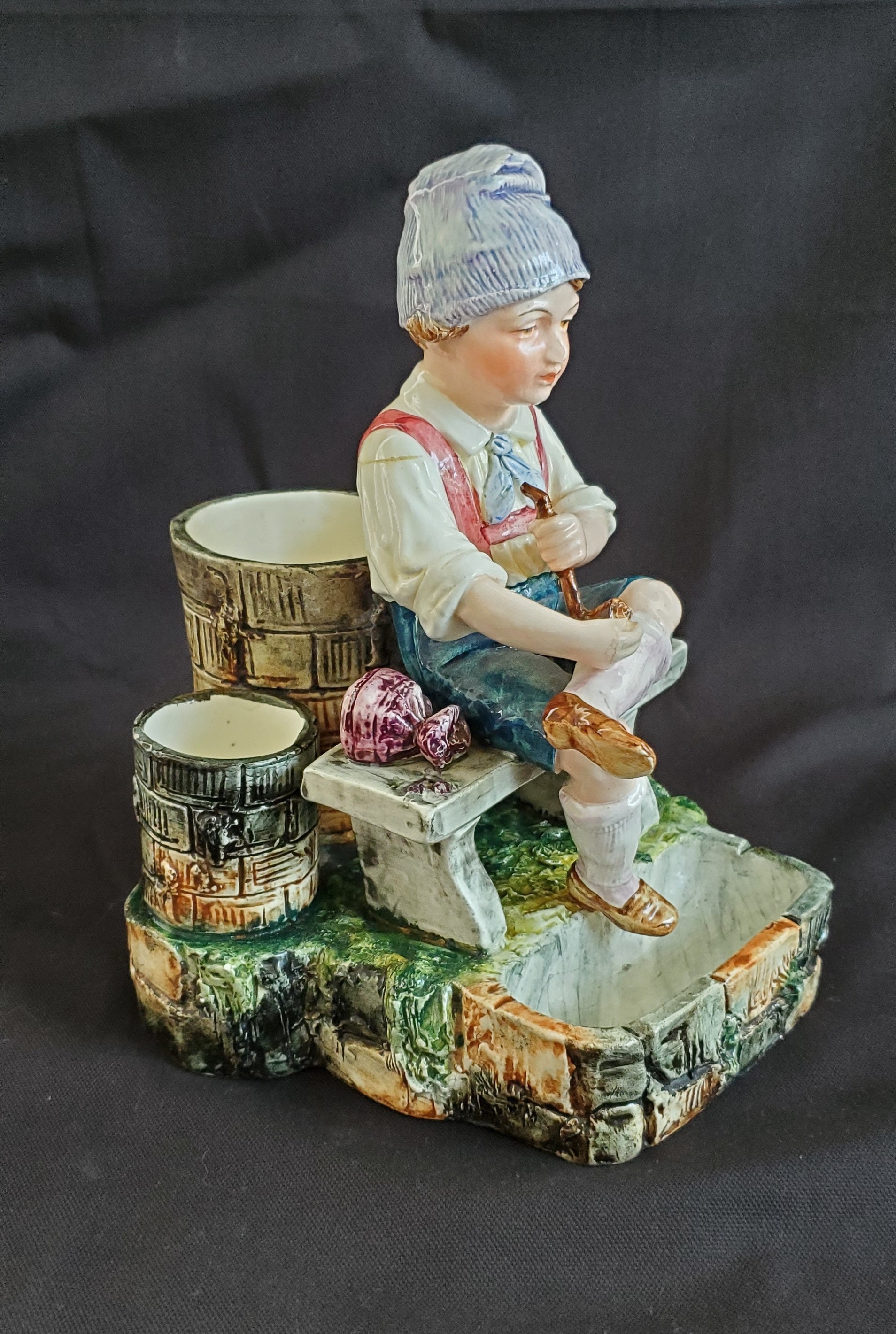 Antique Victorian German Boy With Pipe Porcelain Figural Posy Vase - Etsy