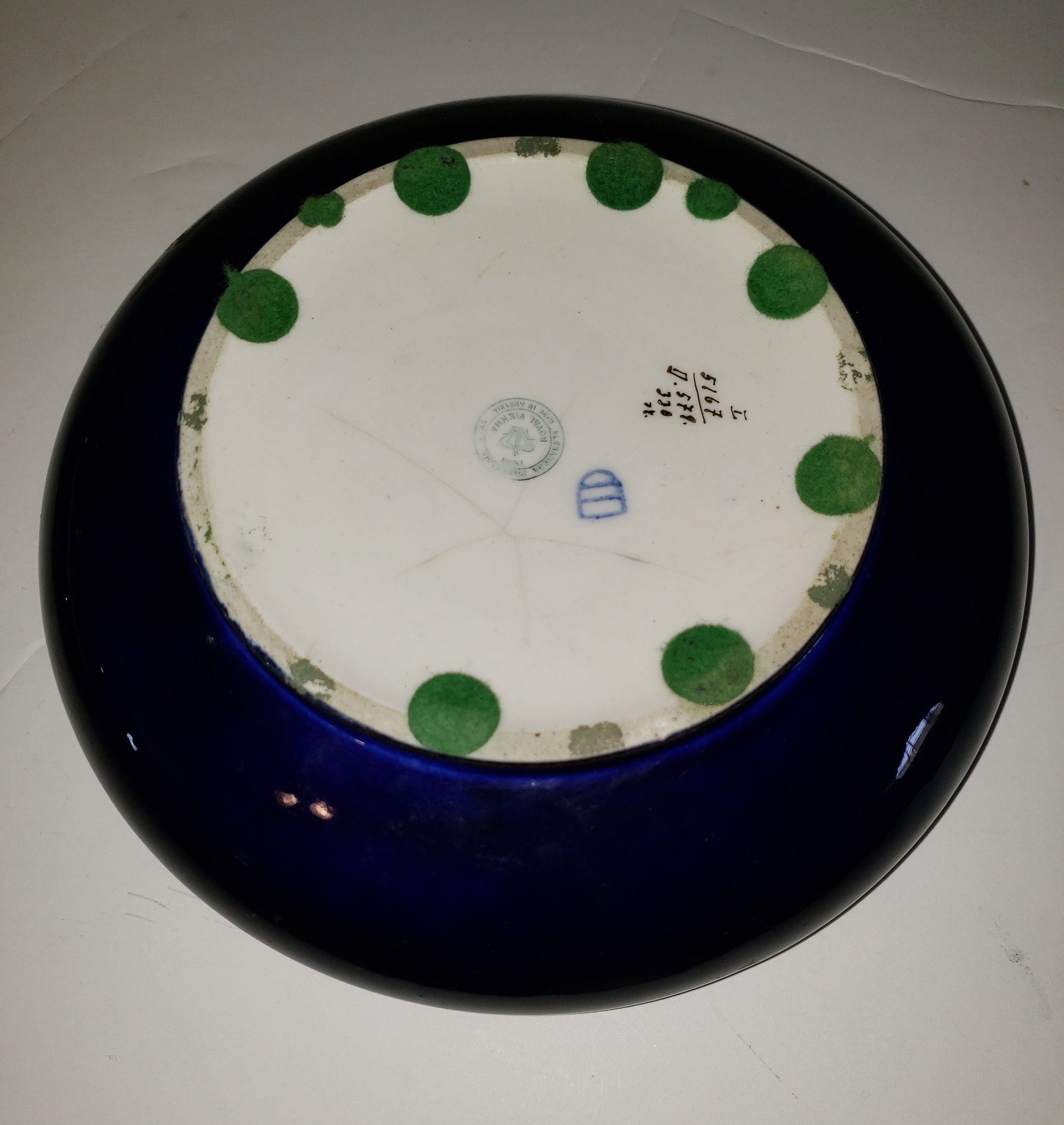 Antique Alexandra Porcelain Works Royal Vienna Cobalt Round Large ...