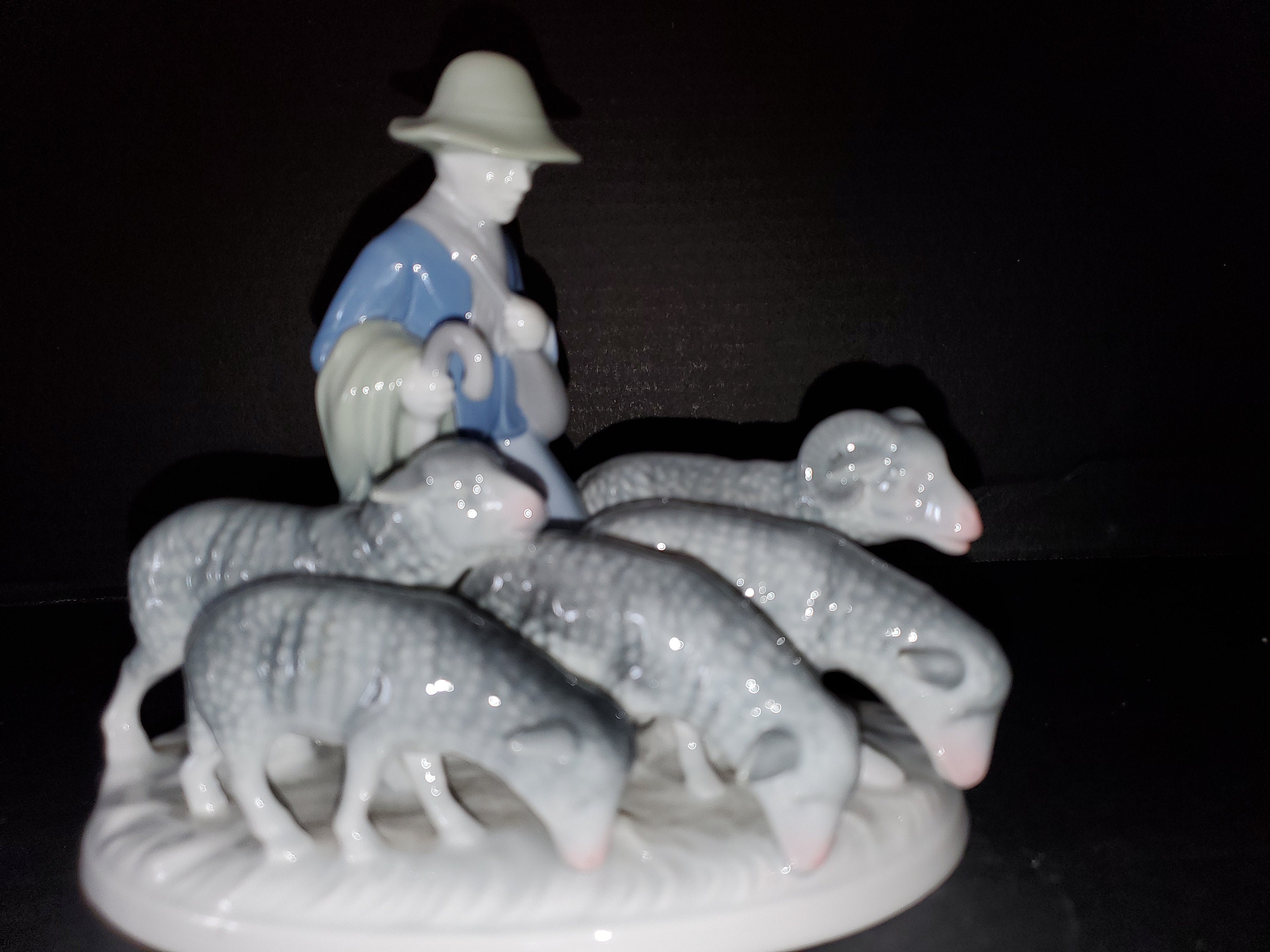 Vintage Gerald Porzellan 1940s Shephard with Ram n Four Sheeps | Etsy