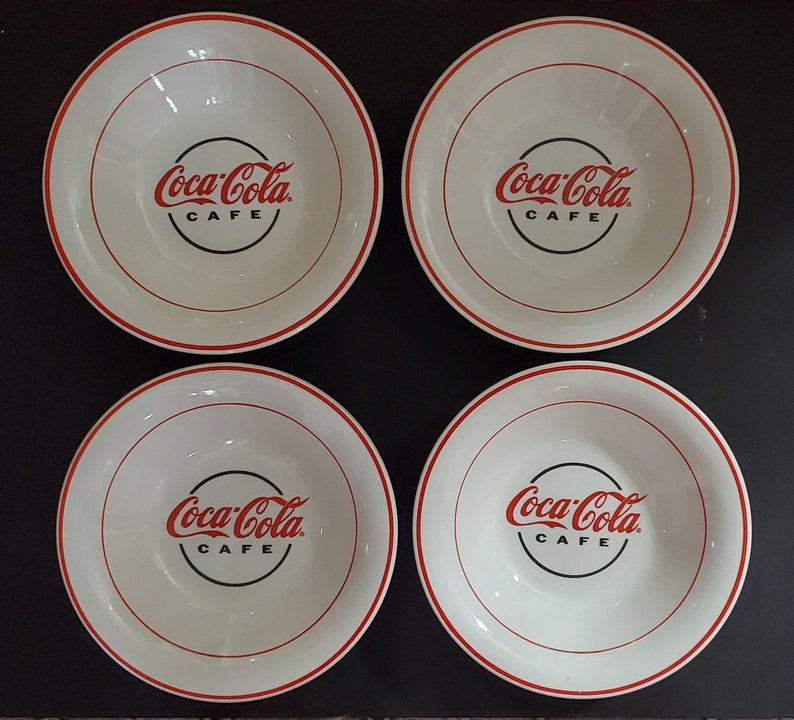Vintage Gibson Set of 4 Coca Cola Café 9” Bowls - Etsy