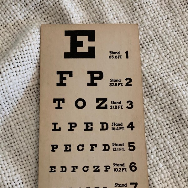 Vintage Eye Chart - Etsy