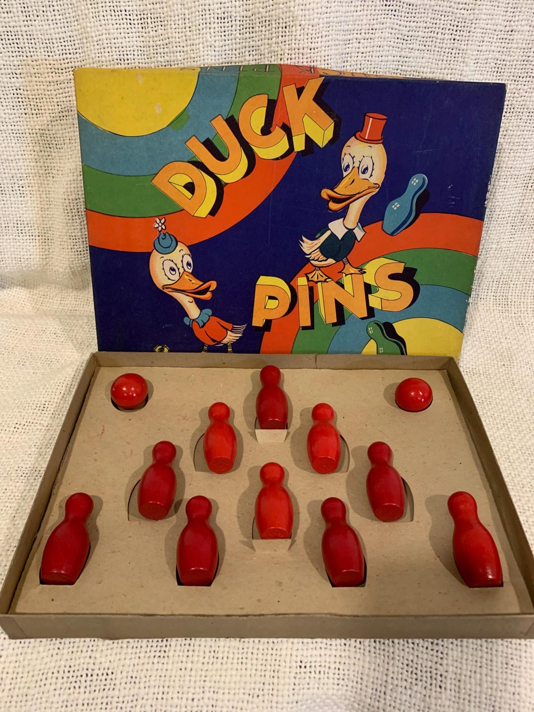 1950's Duck Pins Bowling Game Complete Original Box - Etsy