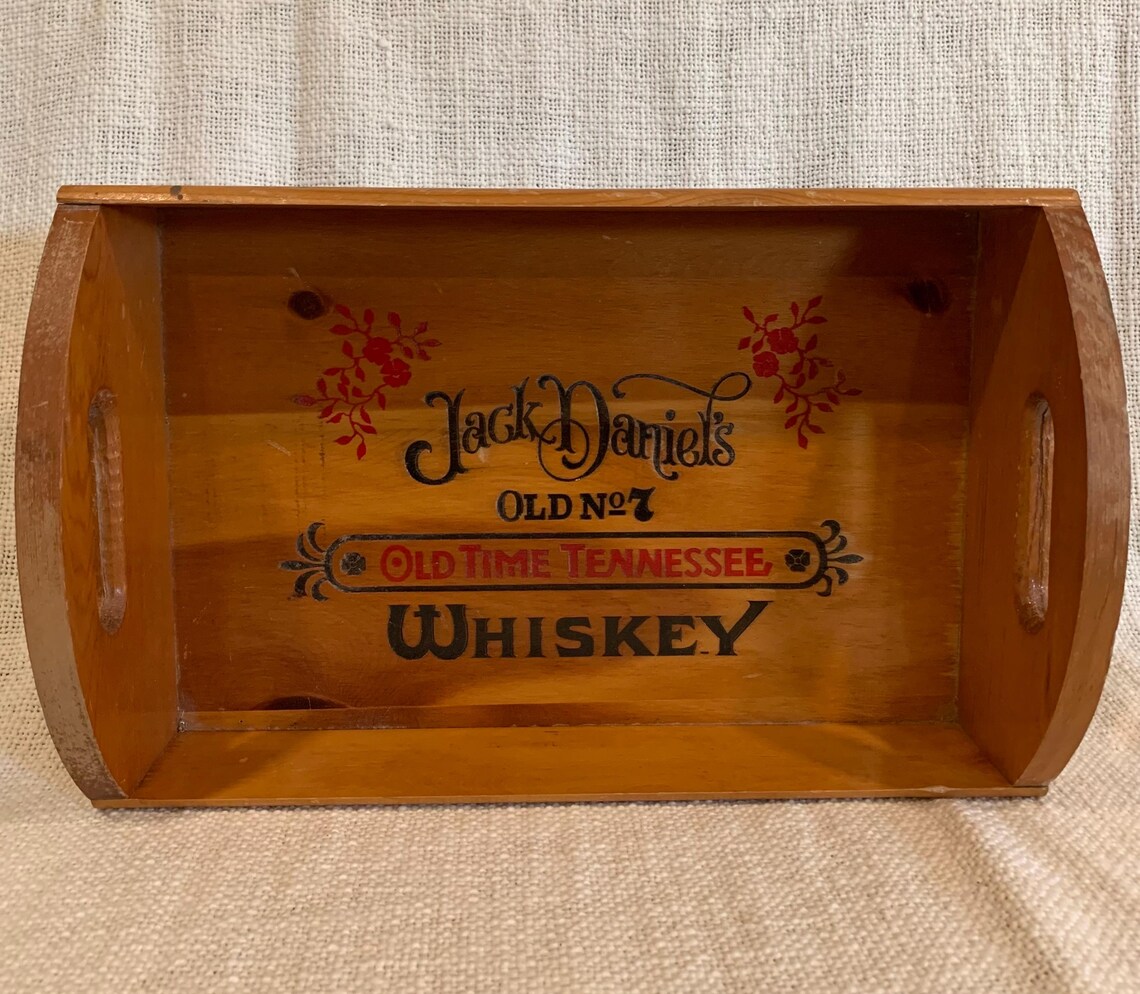Jack Daniel's Wooden Serving Tray Old No. 7 Old Time Tennessee Whiskey ...