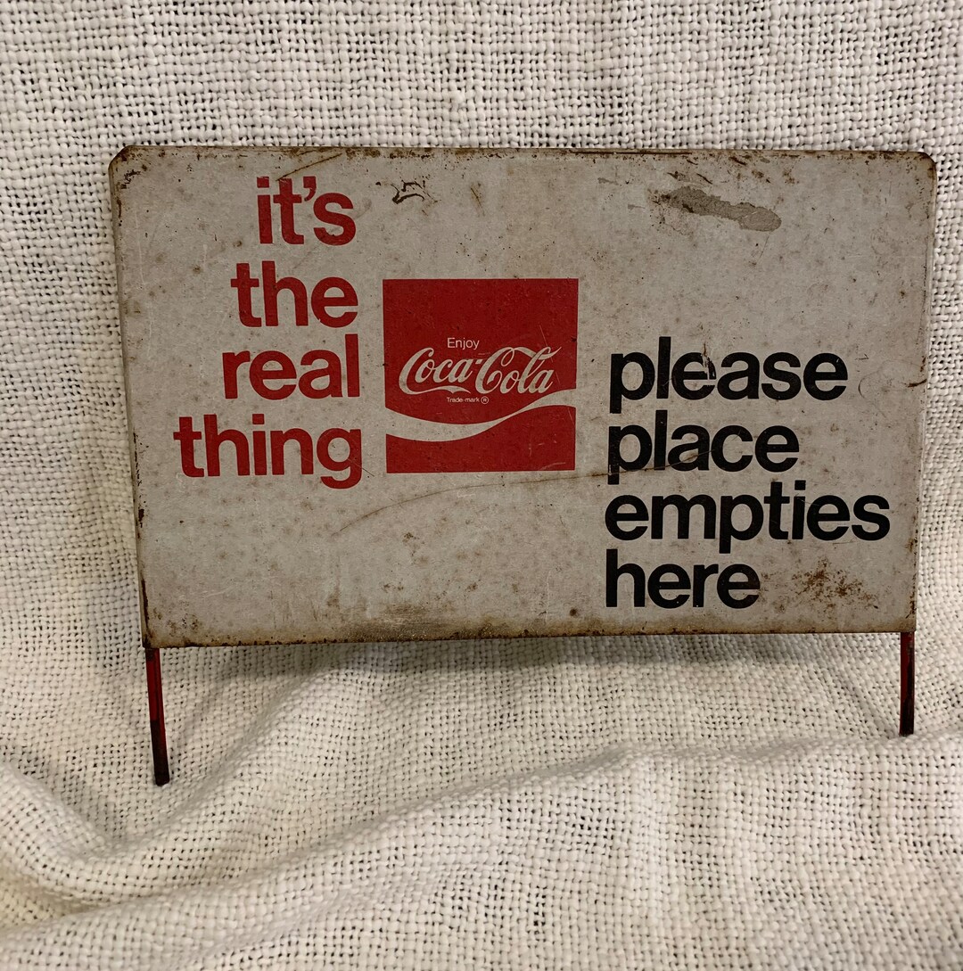 Enjoy Coca Cola Place Empties Here It's the Real Thing Store Rack Sign ...