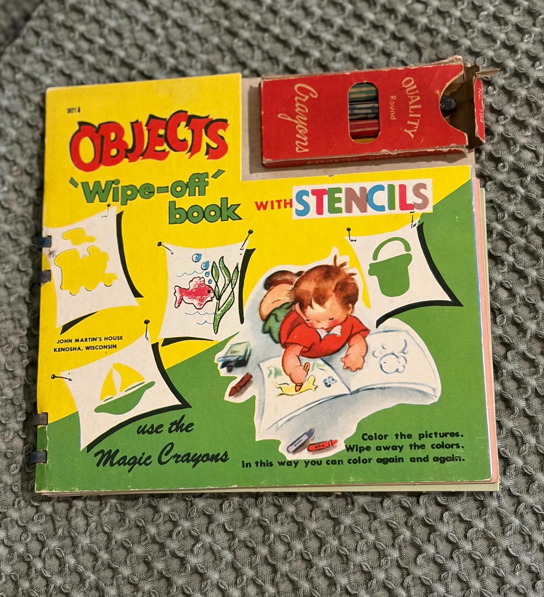 1951 Objects Wipe off Book With Stencils Original Magic Crayons - Etsy