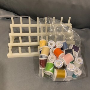 Vintage Sewing Thread Rack 32 NOS Spools Original Box Stand Holder - Etsy