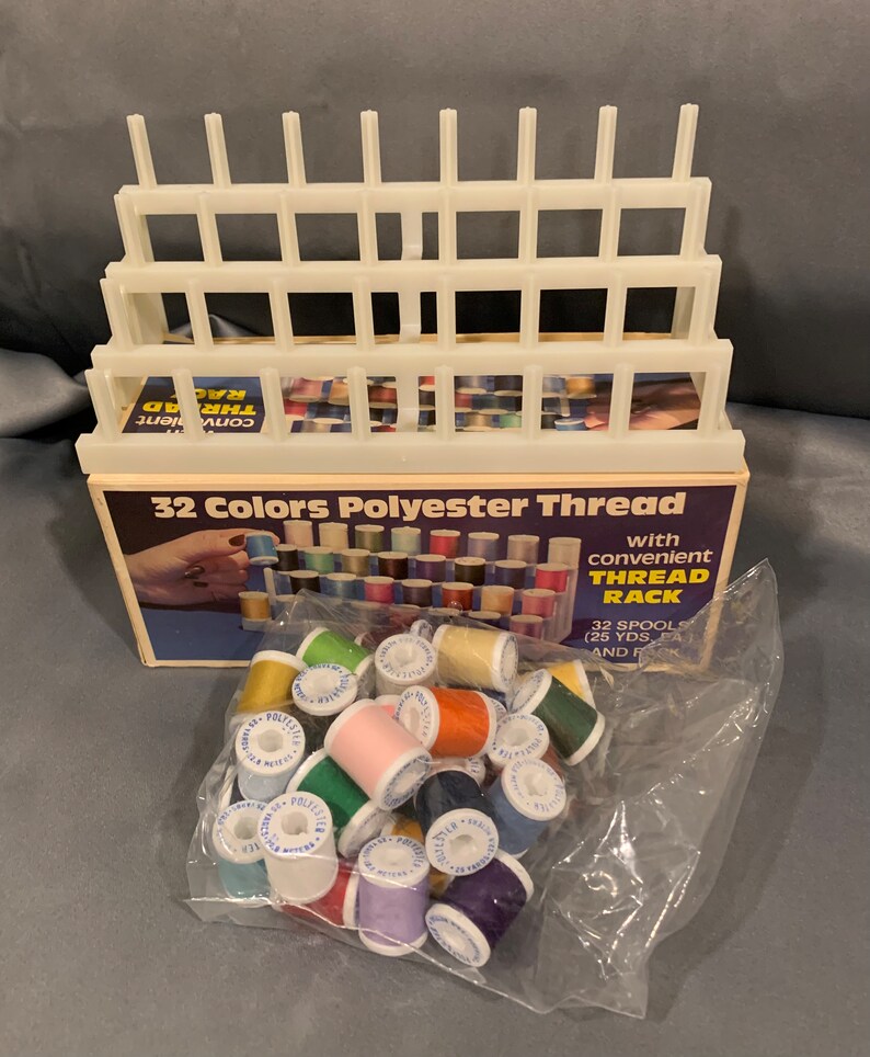 Vintage Sewing Thread Rack 32 NOS Spools Original Box Stand Holder - Etsy