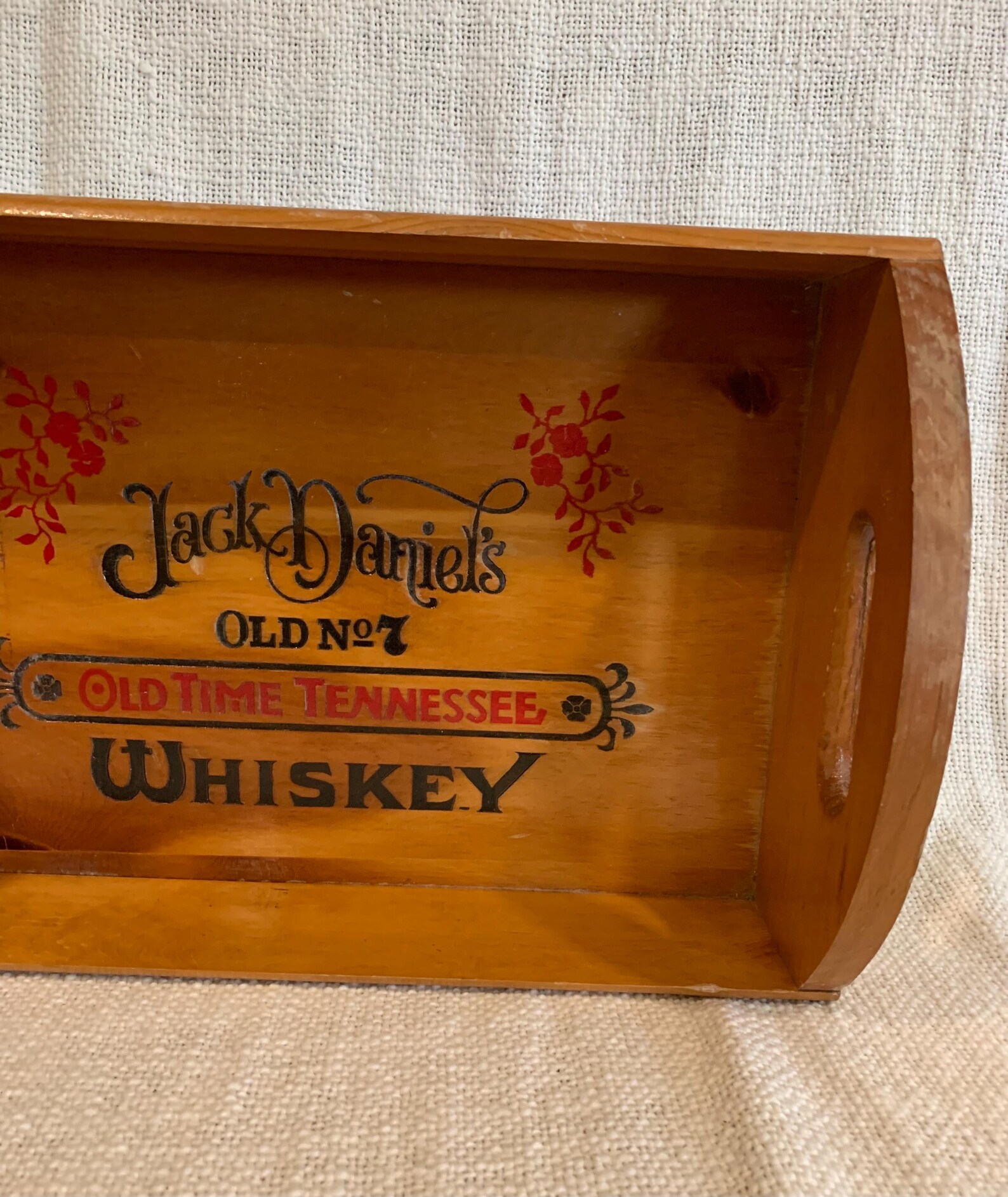 Jack Daniel's Wooden Serving Tray Old No. 7 Old Time Tennessee Whiskey ...