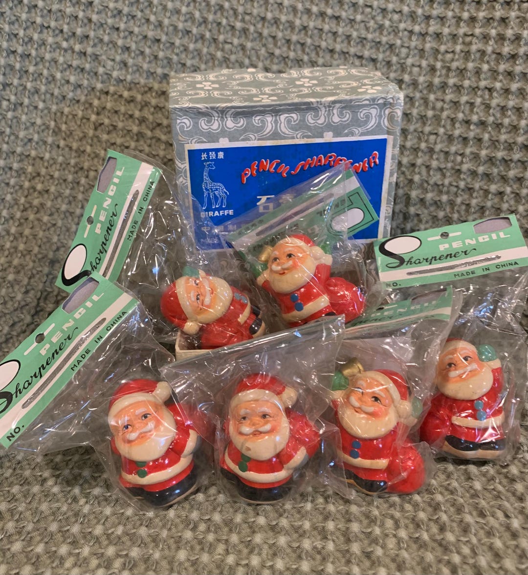 Box of 6 Vintage Santa Pencil Sharpeners in Original Packages NOS - Etsy