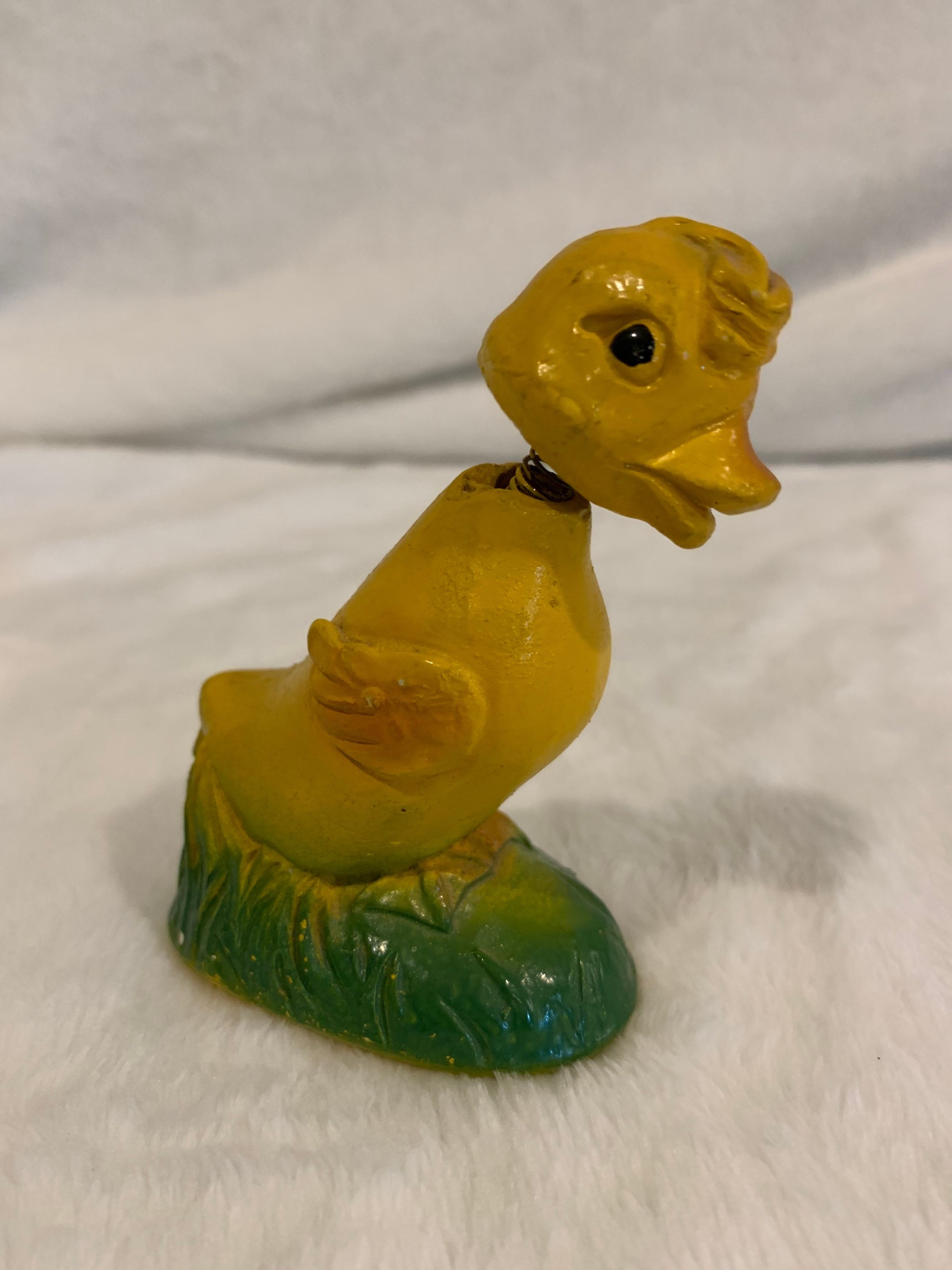 Vintage Chalkware Duck Bobble Head Nodder Easter Decor - Etsy