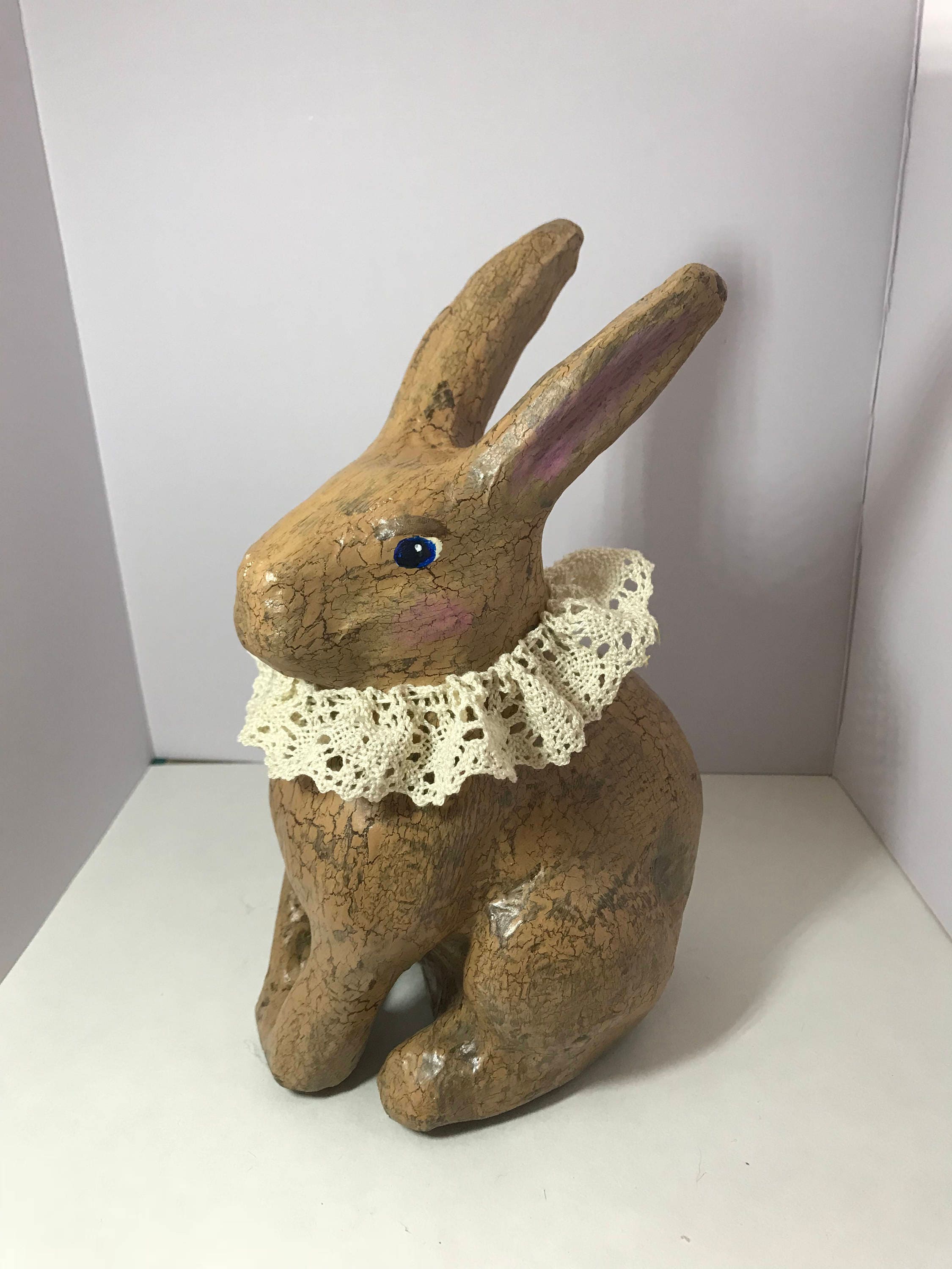 Primitive Paper Mache Bunny - Etsy