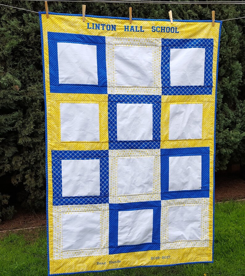 Custom Handprint Quilt gift for Teacher gift for Grandma | Etsy