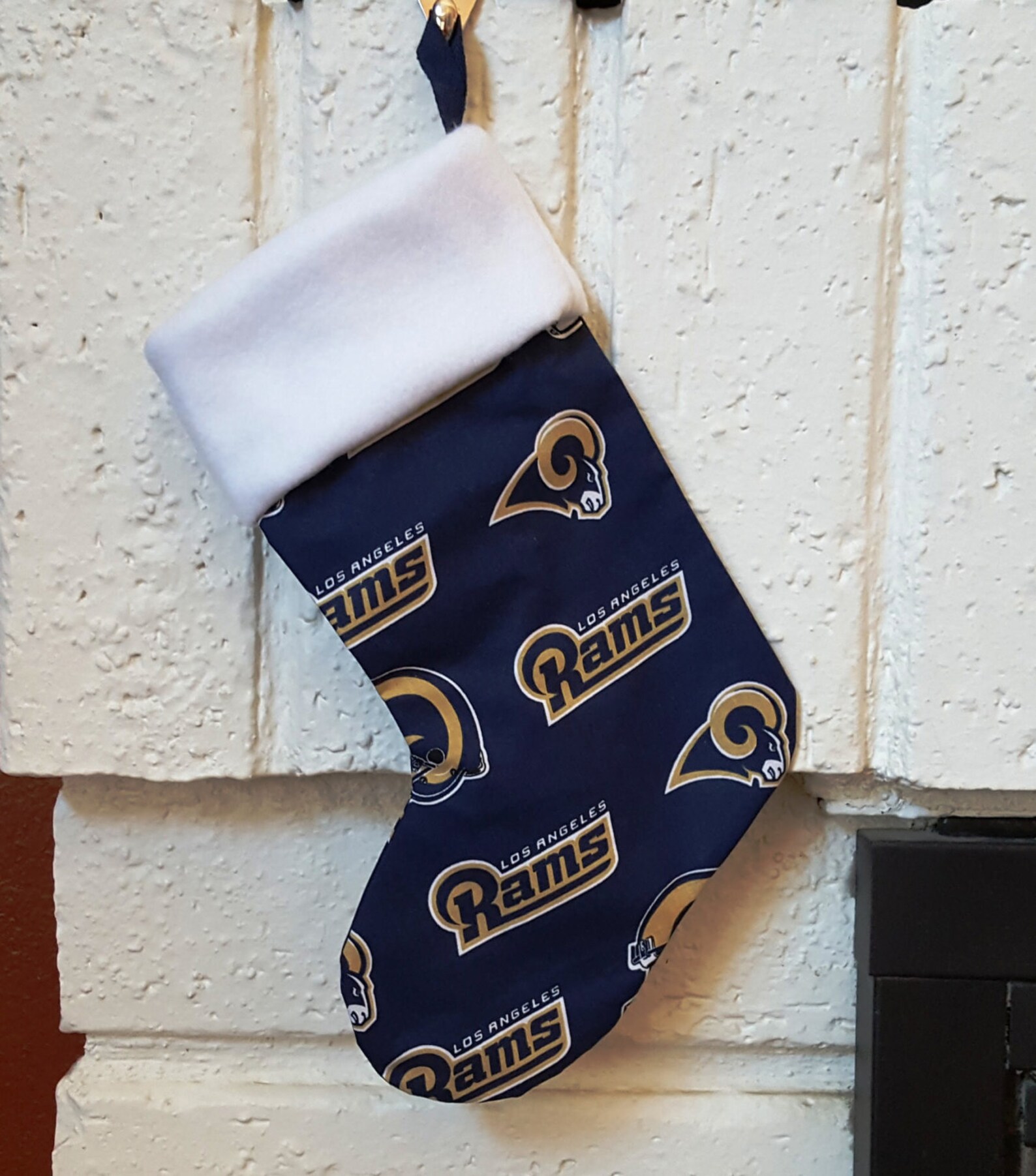Personalized Christmas Stocking Made With LA Rams Fabric a - Etsy