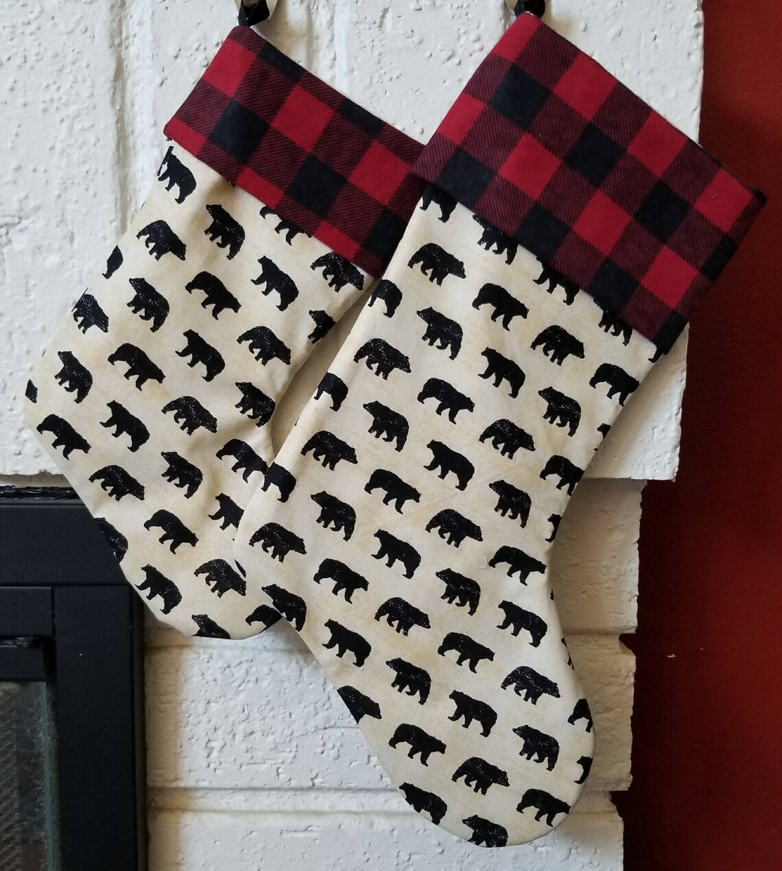 NEW Personalized Christmas Stocking Bears With Buffalo Plaid - Etsy