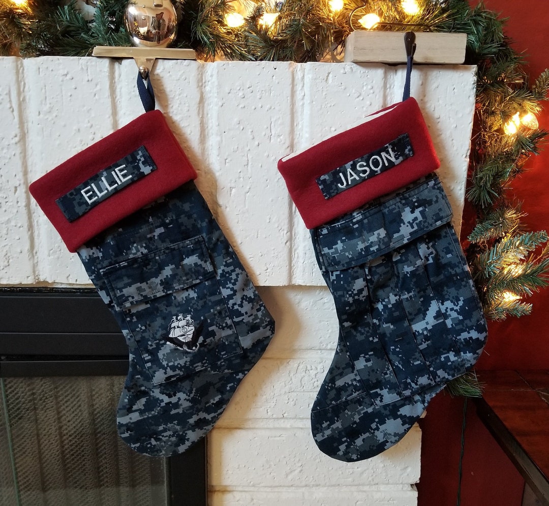 Military Uniform Stocking, Personalized Christmas Stocking, Made With ...