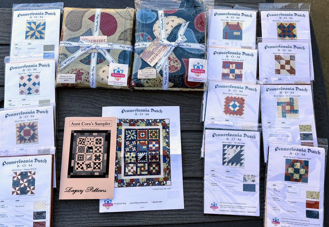 Complete Sampler Quilt Kit Includes All Fabric and Patterns. Block of ...