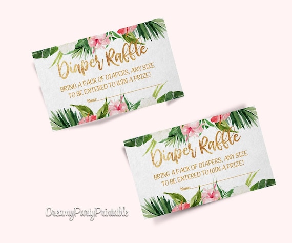 Tropical Diaper Raffle Diaper Raffle Tickets Tropical Baby | Etsy