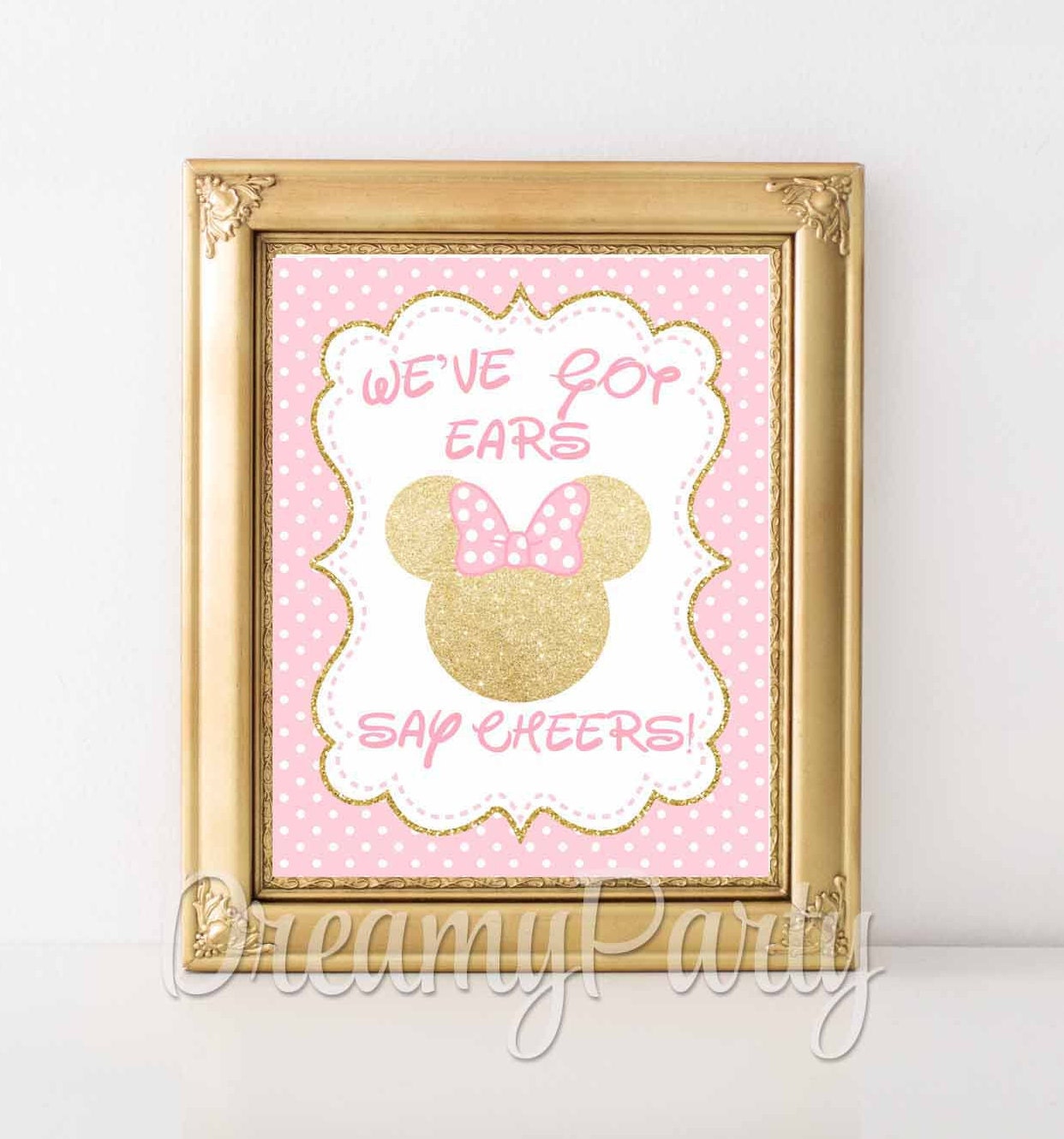 Minnie Mouse Sign Pink and Gold Minnie Mouse party sign | Etsy