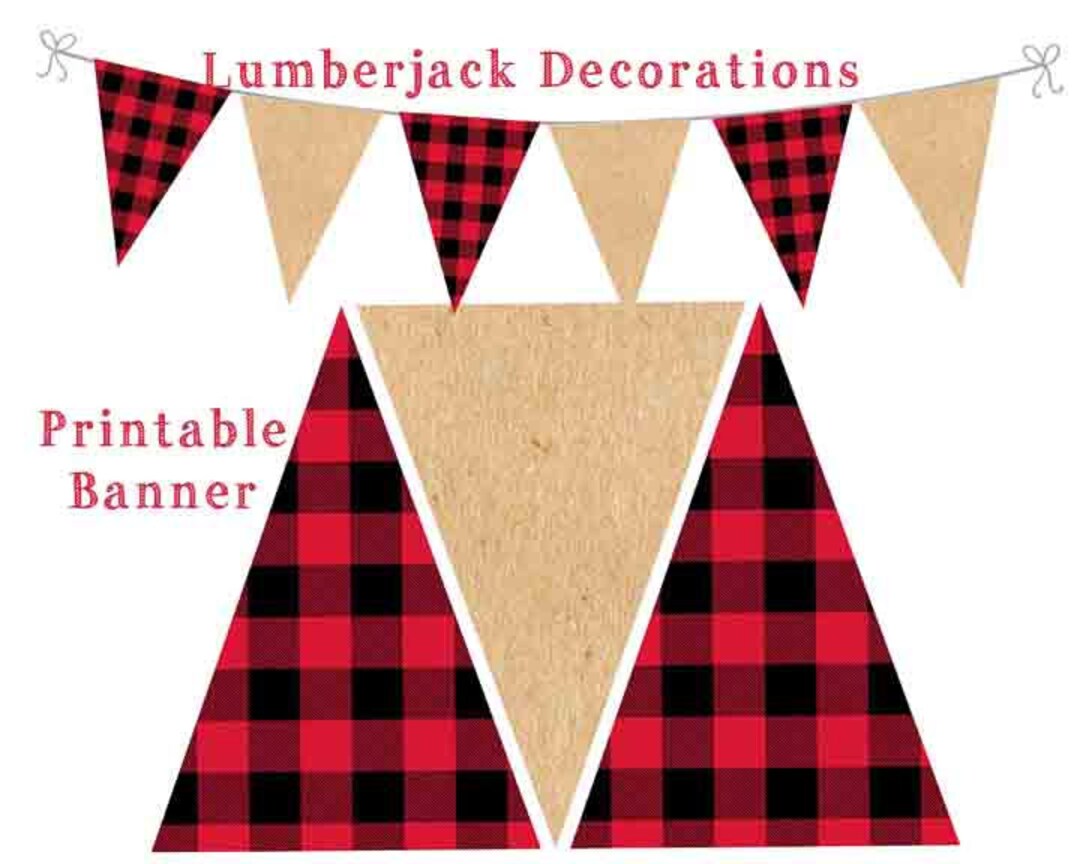 Lumberjack Banner, Printable Banner, Lumberjack Decorations, Lumberjack ...