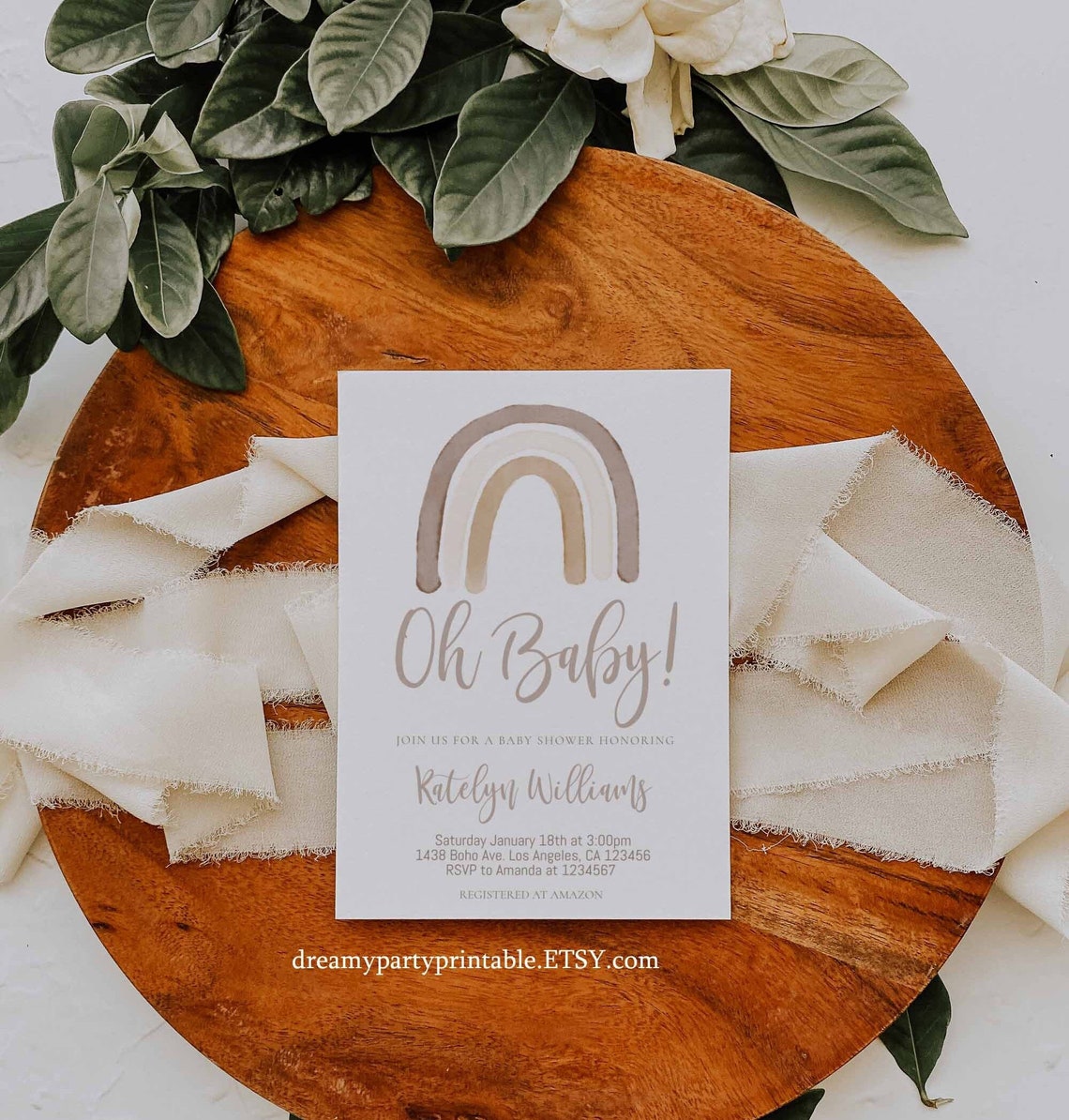 Gender Neutral Rainbow Baby Shower Invitation Template . Boho - Etsy