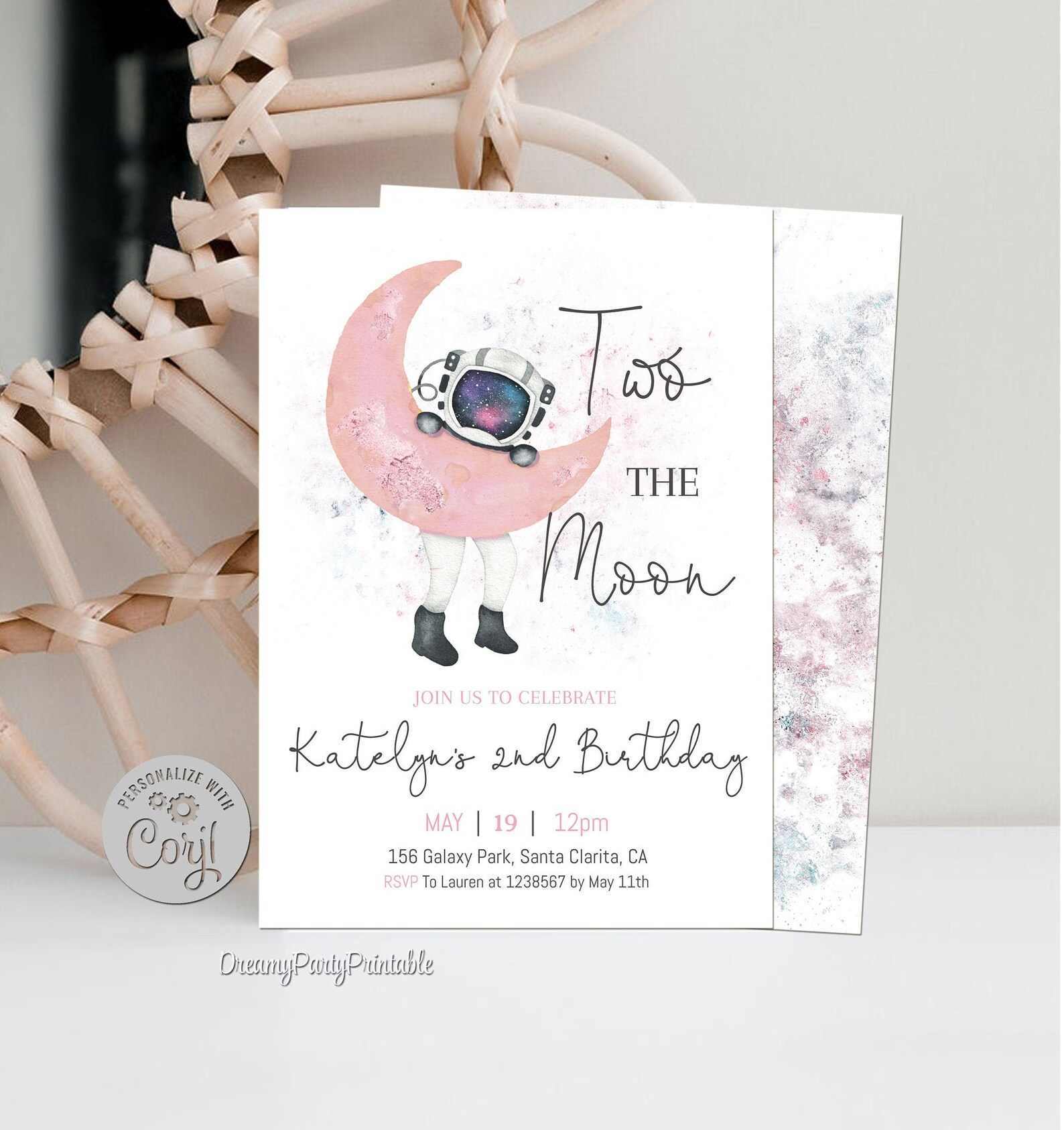 Two the Moon Invitation Girl Two the Moon Birthday - Etsy