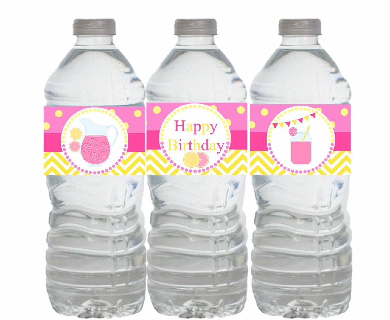Pink Lemonade Water Bottle Labels Pink Lemonade Decorations | Etsy