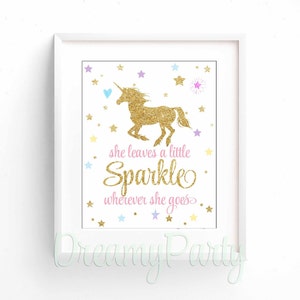 Unicorn Birthday Party, She Leaves a Little Sparkle Wherever She Goes ...