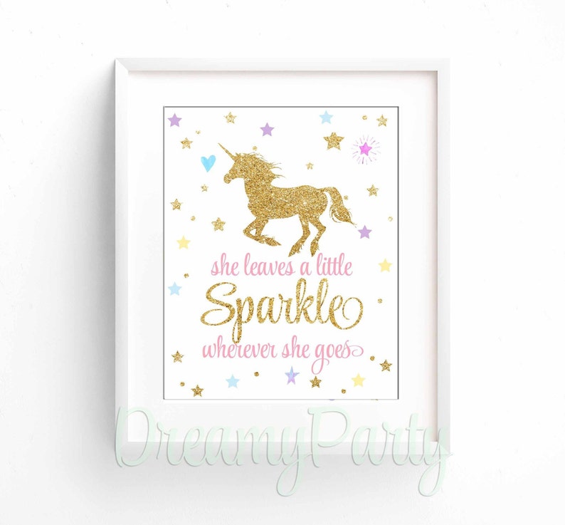 Unicorn Birthday Party, She Leaves a Little Sparkle Wherever She Goes ...