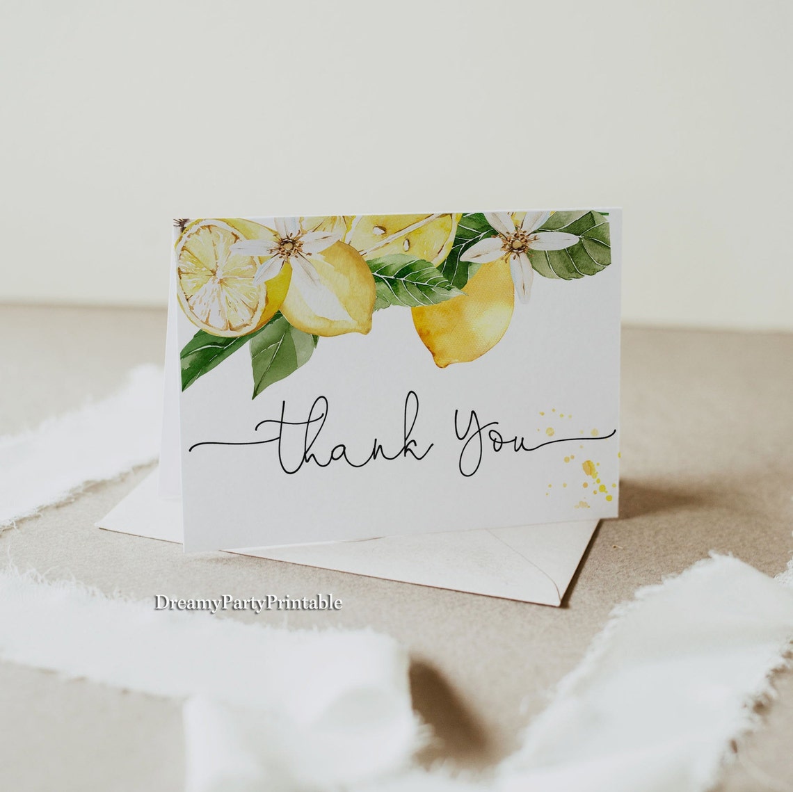 Lemon Thank You Card Lemon Bridal Shower Lemon Baby Shower | Etsy