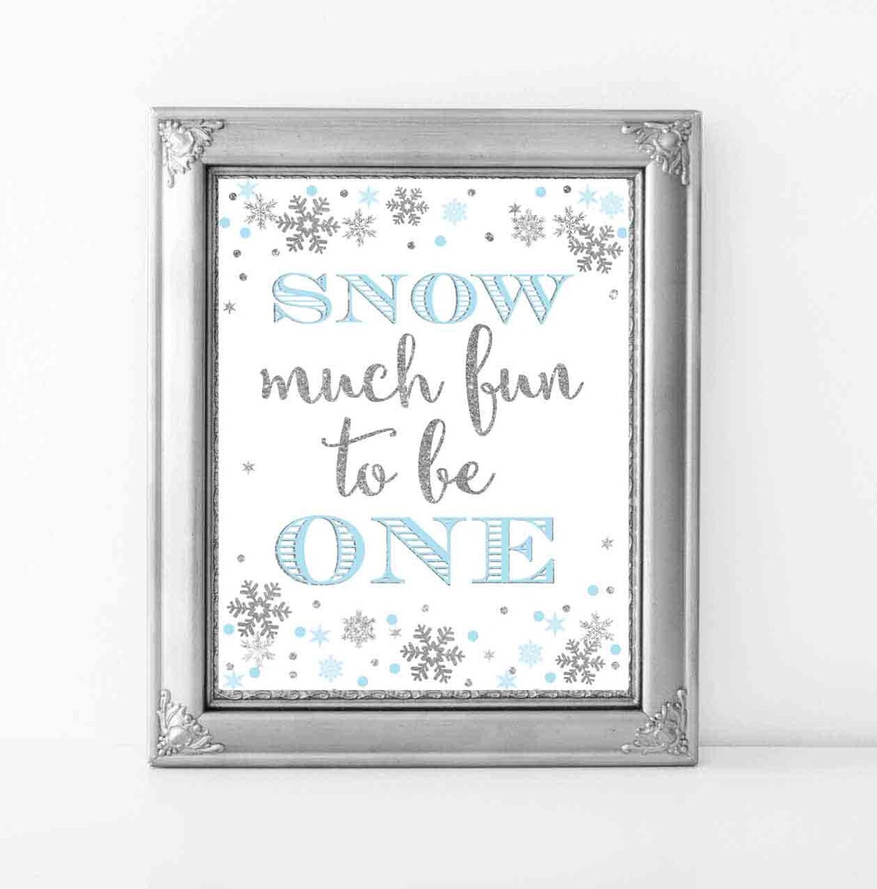 Winter Onederland Blue and Silver Number 1 One Sign Winter - Etsy
