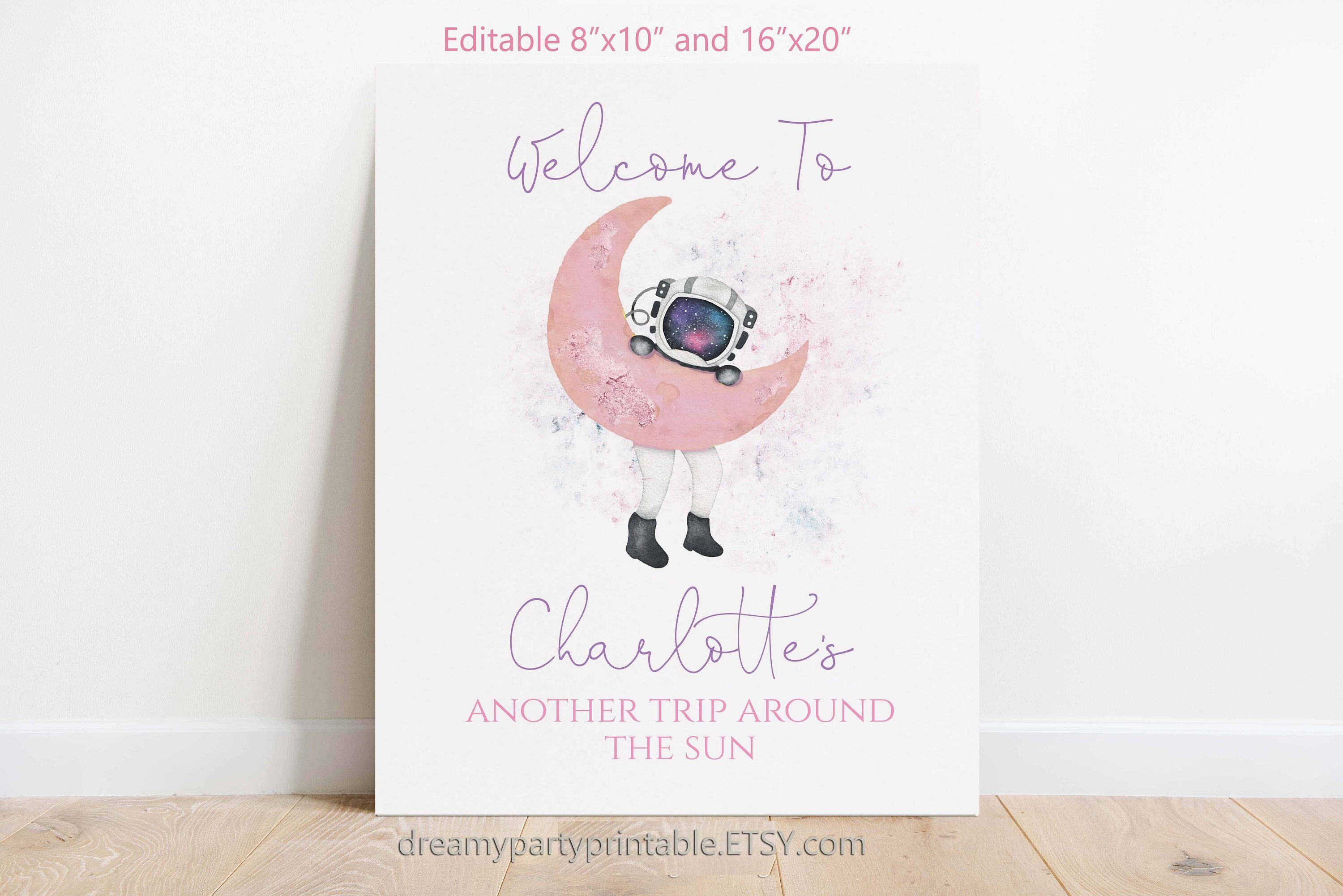 Two the Moon Girl Welcome Sign Space Moon Welcome Sign 2nd - Etsy