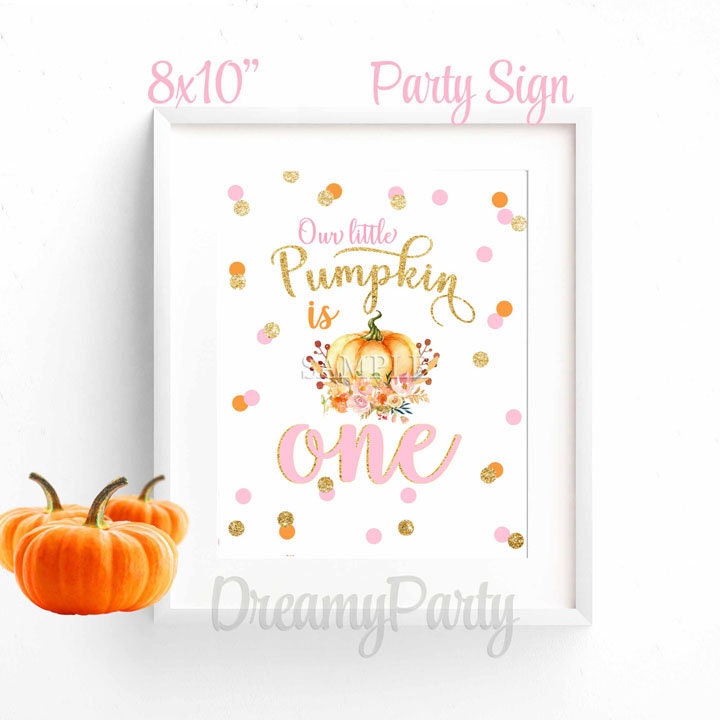 Pumpkin 1st Birthday One is Sweet take a treat Pumpkin | Etsy