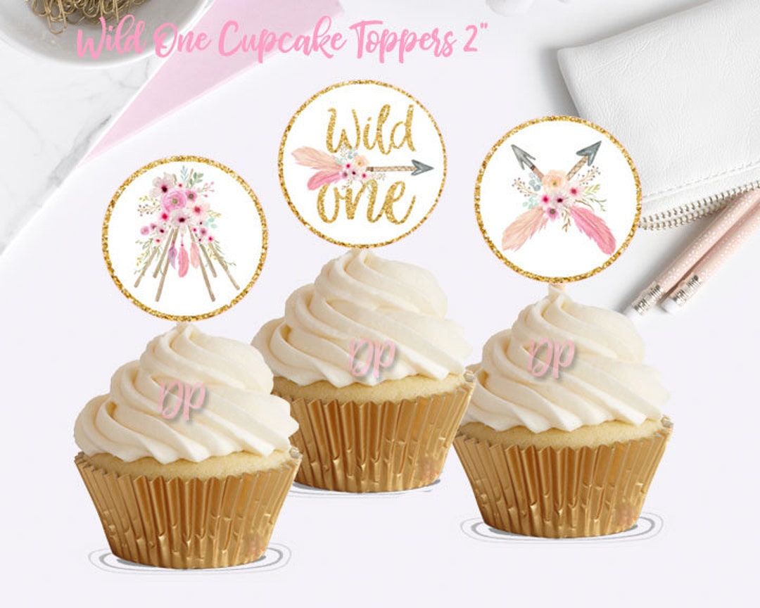 Wild One Cupcake Toppers, Wild One Party Decorations, Boho 1st Birthday ...