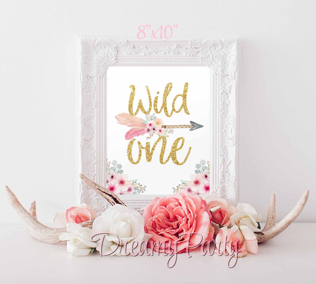 Wild One Party Decorations, Wild One Birthday Sign, Floral Wall Art ...