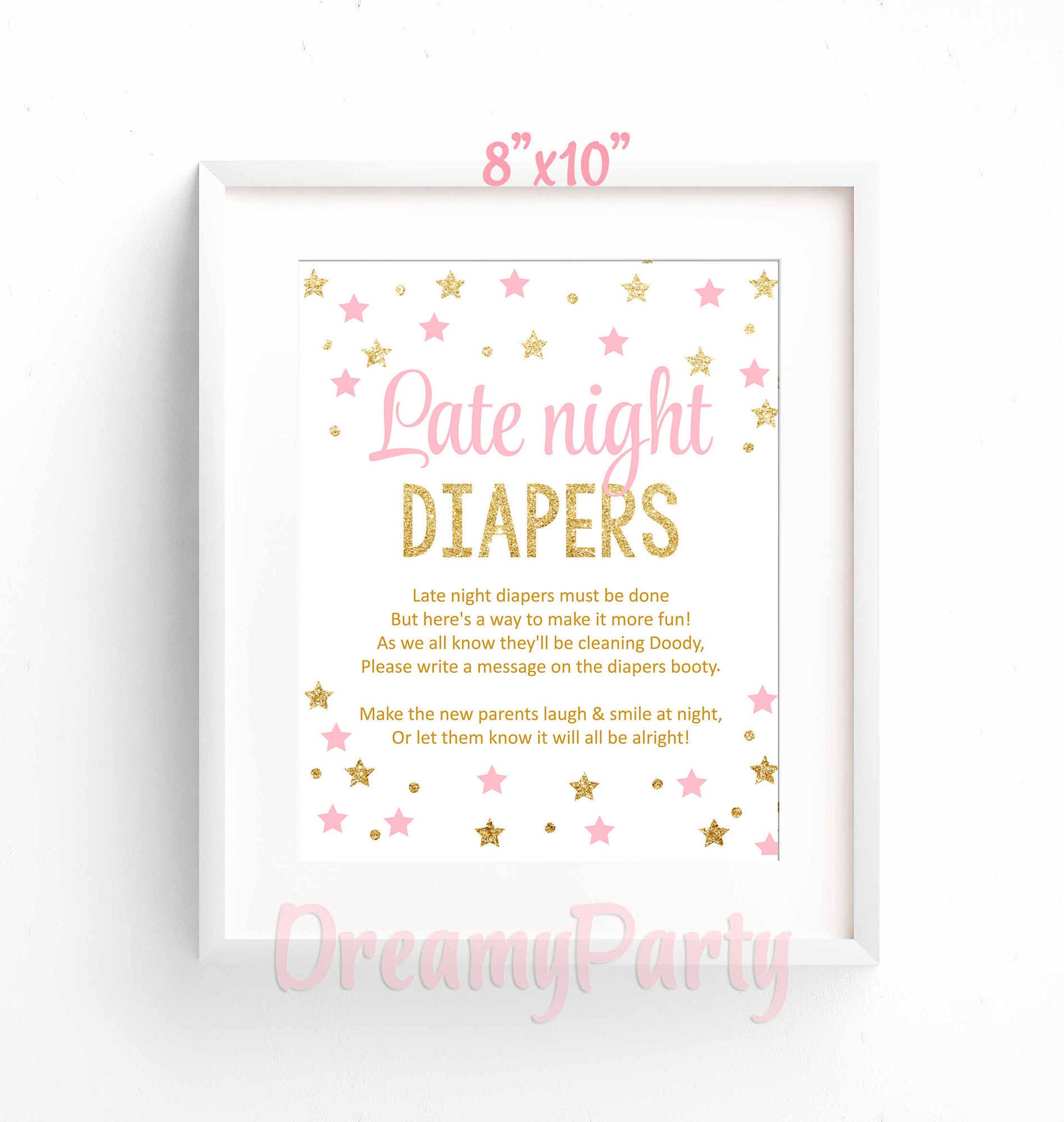 Late Night Diapers Game Sign Diaper Thoughts Sign Twinkle | Etsy