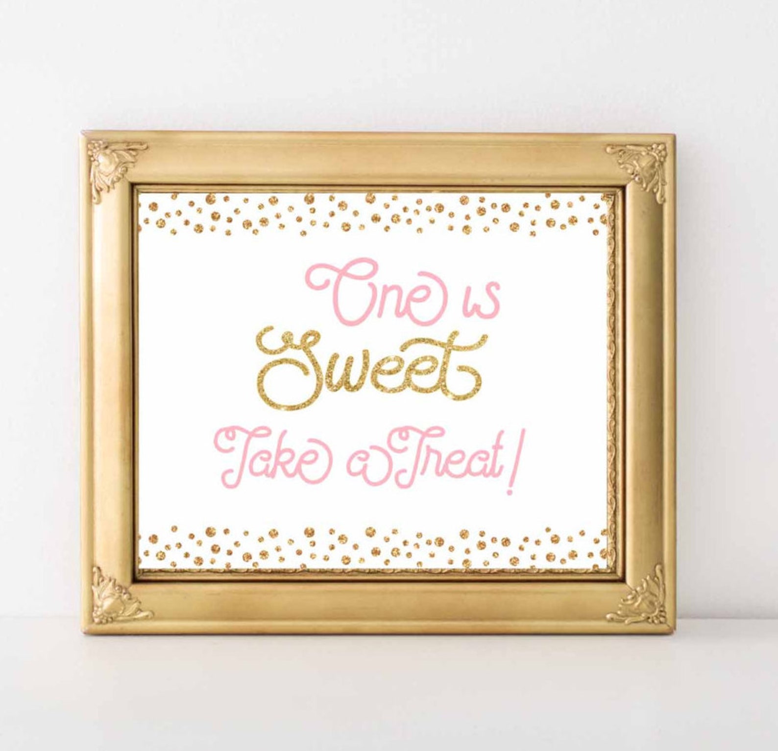 One is Sweet Take a Treat 1st Birthday Favors Sign8x10 Pink - Etsy