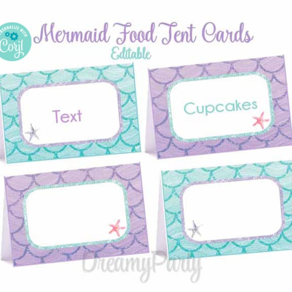 Mermaid Food Labels - Etsy