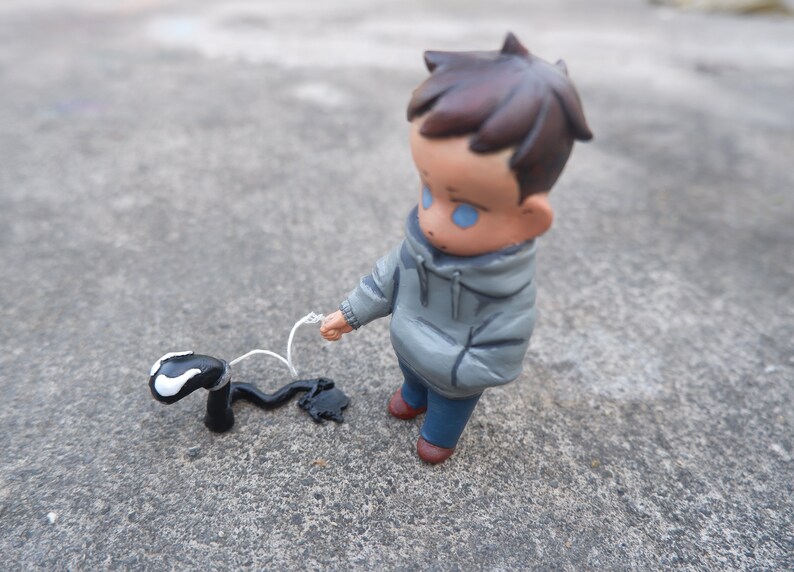 Symbiote as pet eddie brock Chibi verse cute fan art | Etsy