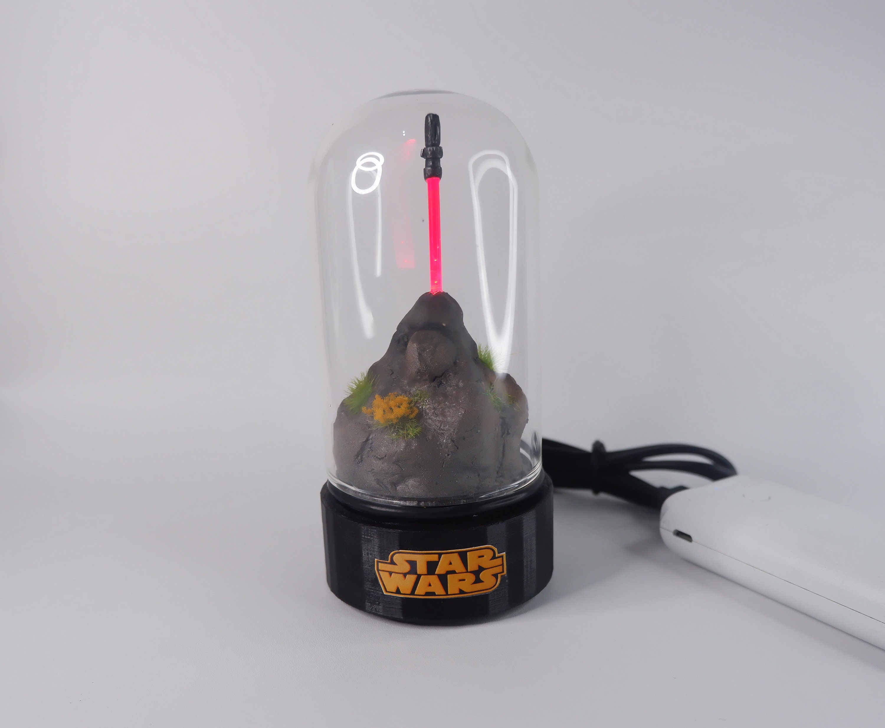 Glass Dome Lightsaber Darth Vader on the Stone Diorama - Etsy