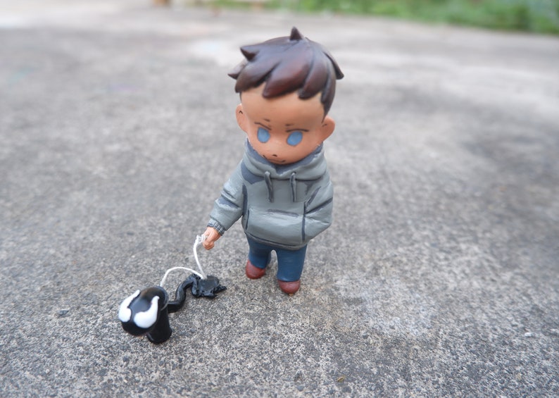 Symbiote as pet eddie brock Chibi verse cute fan art | Etsy