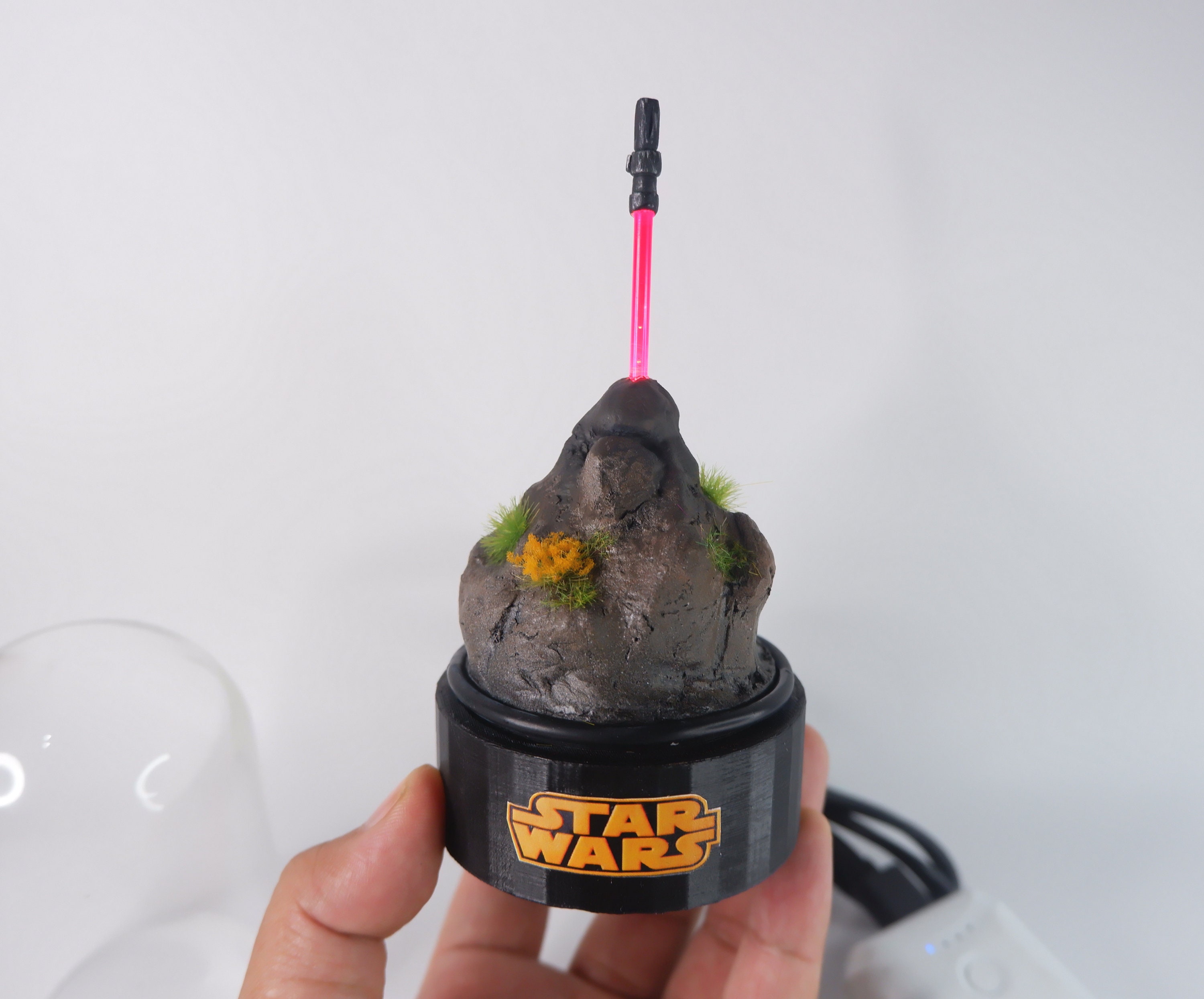 Glass Dome Lightsaber Darth Vader on the Stone Diorama - Etsy