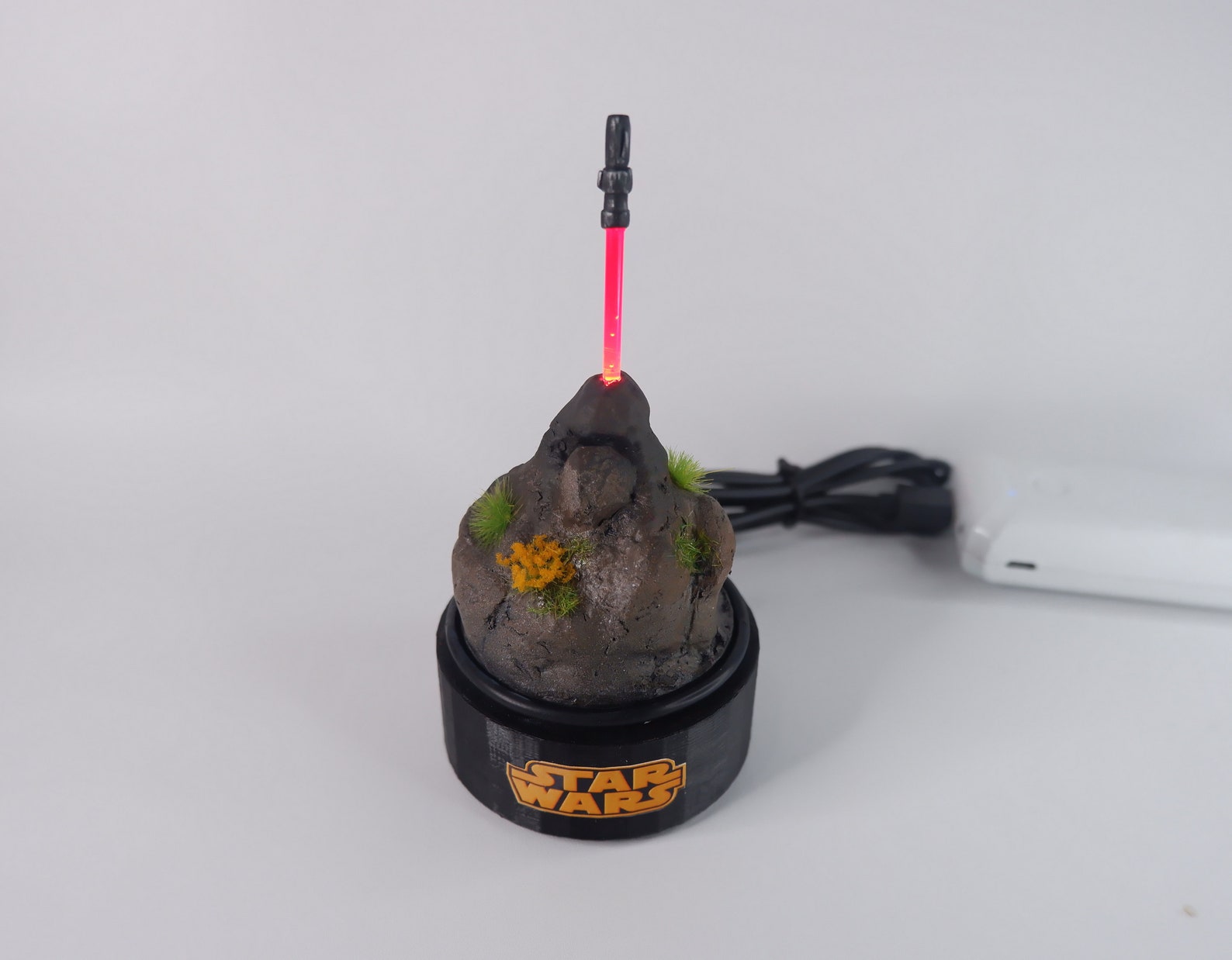 Glass Dome - Lightsaber Darth Vader on the Stone Diorama Miniature ...