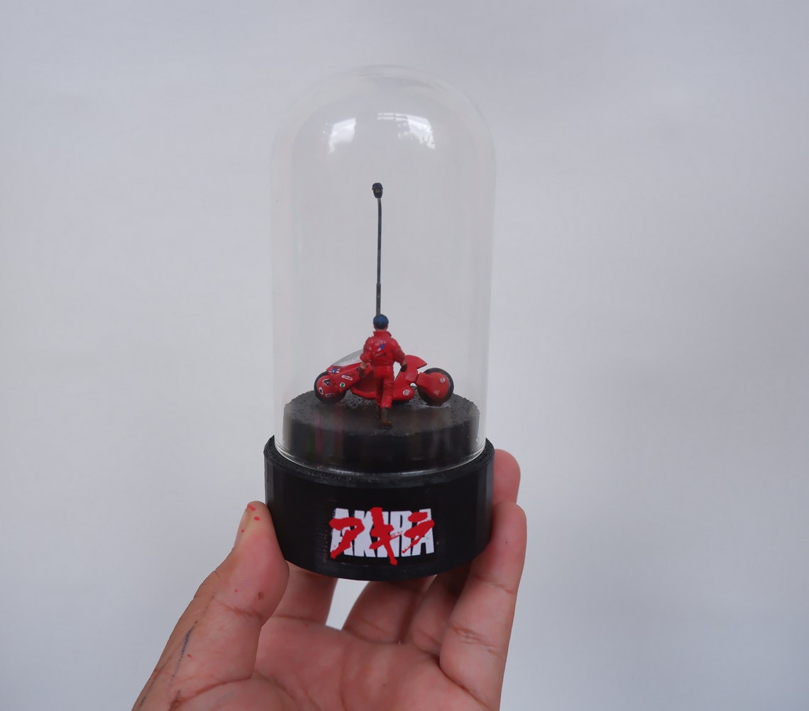 Akira Kaneda Bike Mini Figure Diorama Glass Dome Base on - Etsy